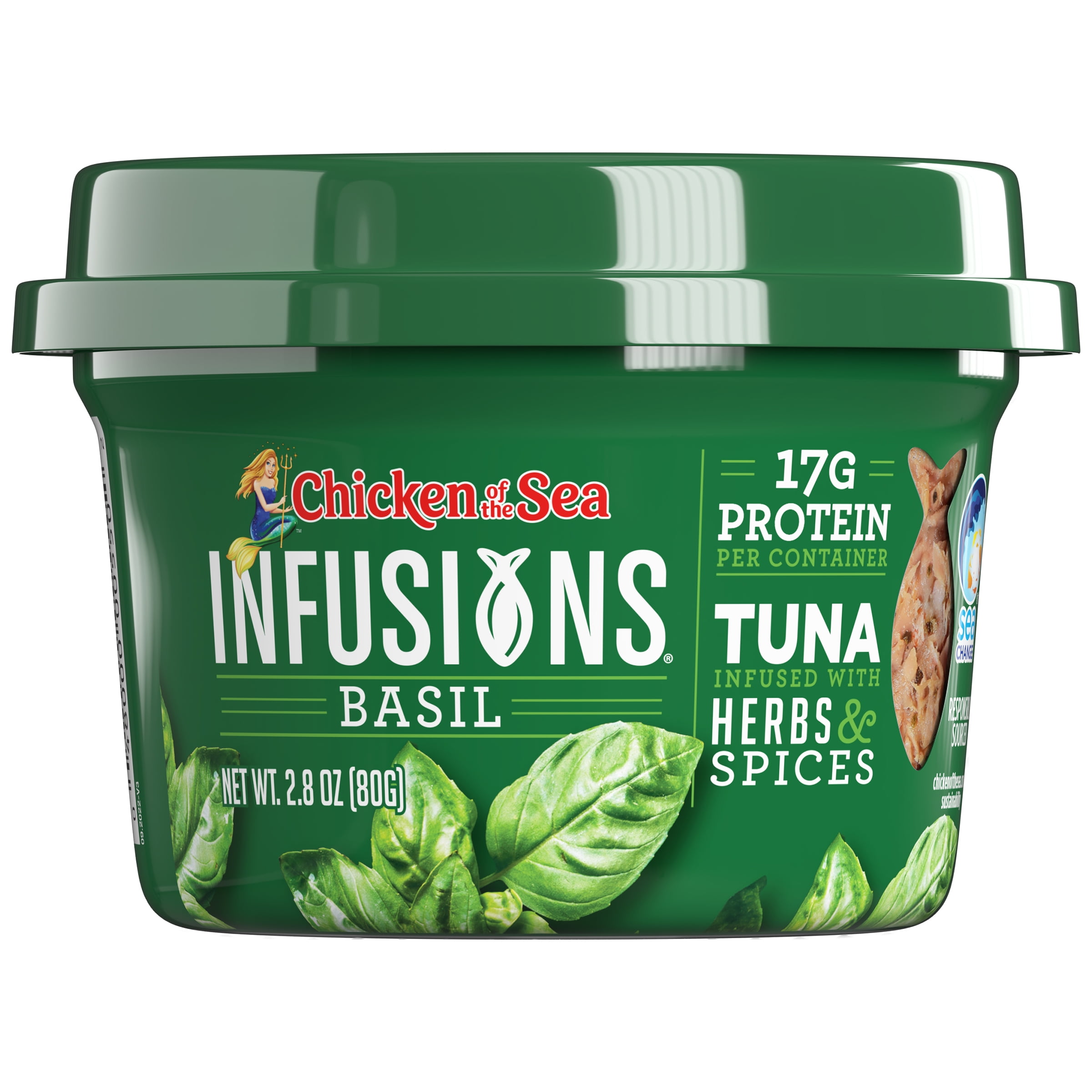 Chicken of the Sea Infusions Basil Tuna, Premium Wild-Caught ...
