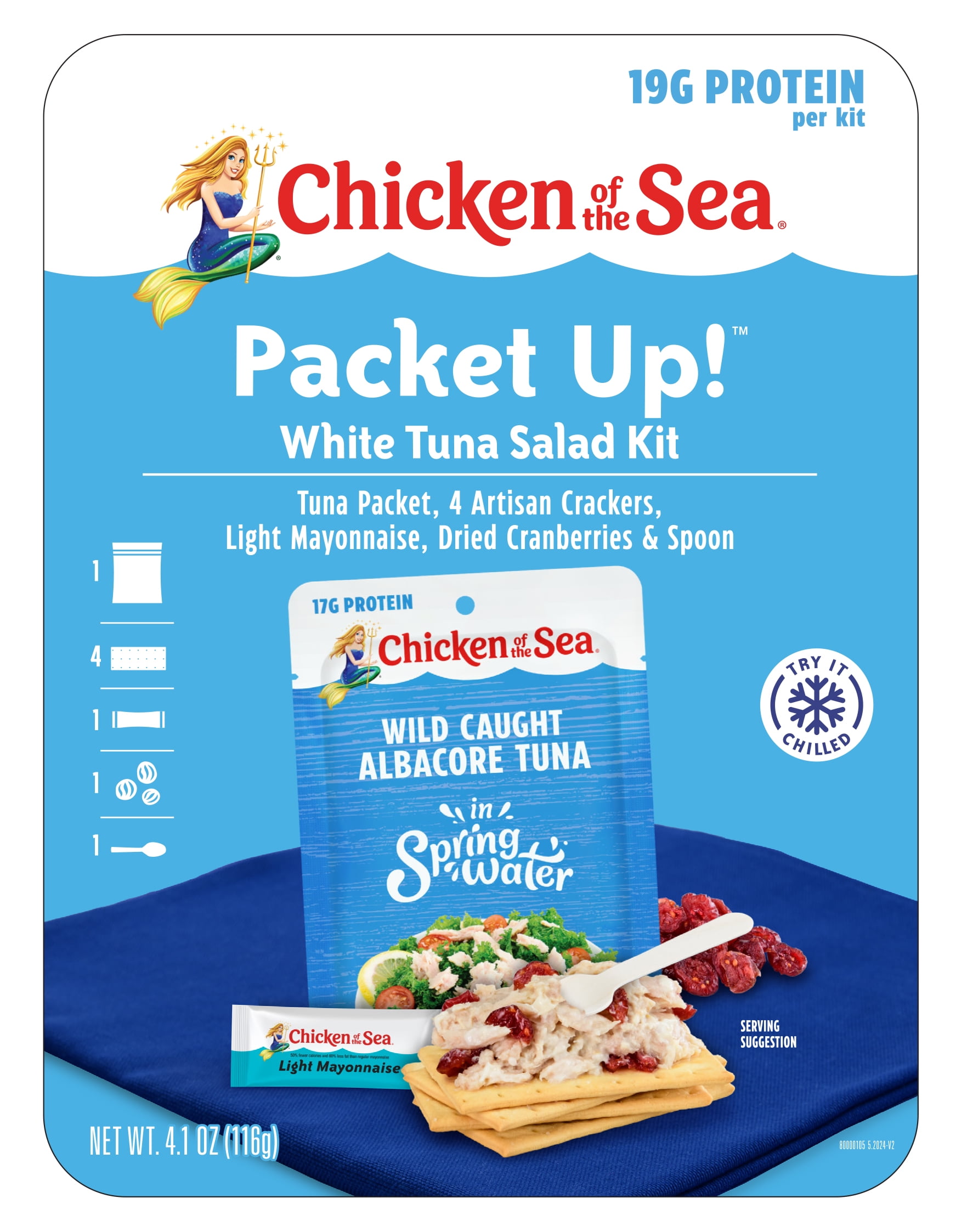 Chicken of the Sea Packet Up! White Tuna Salad Kit 4.1 oz - Walmart.com