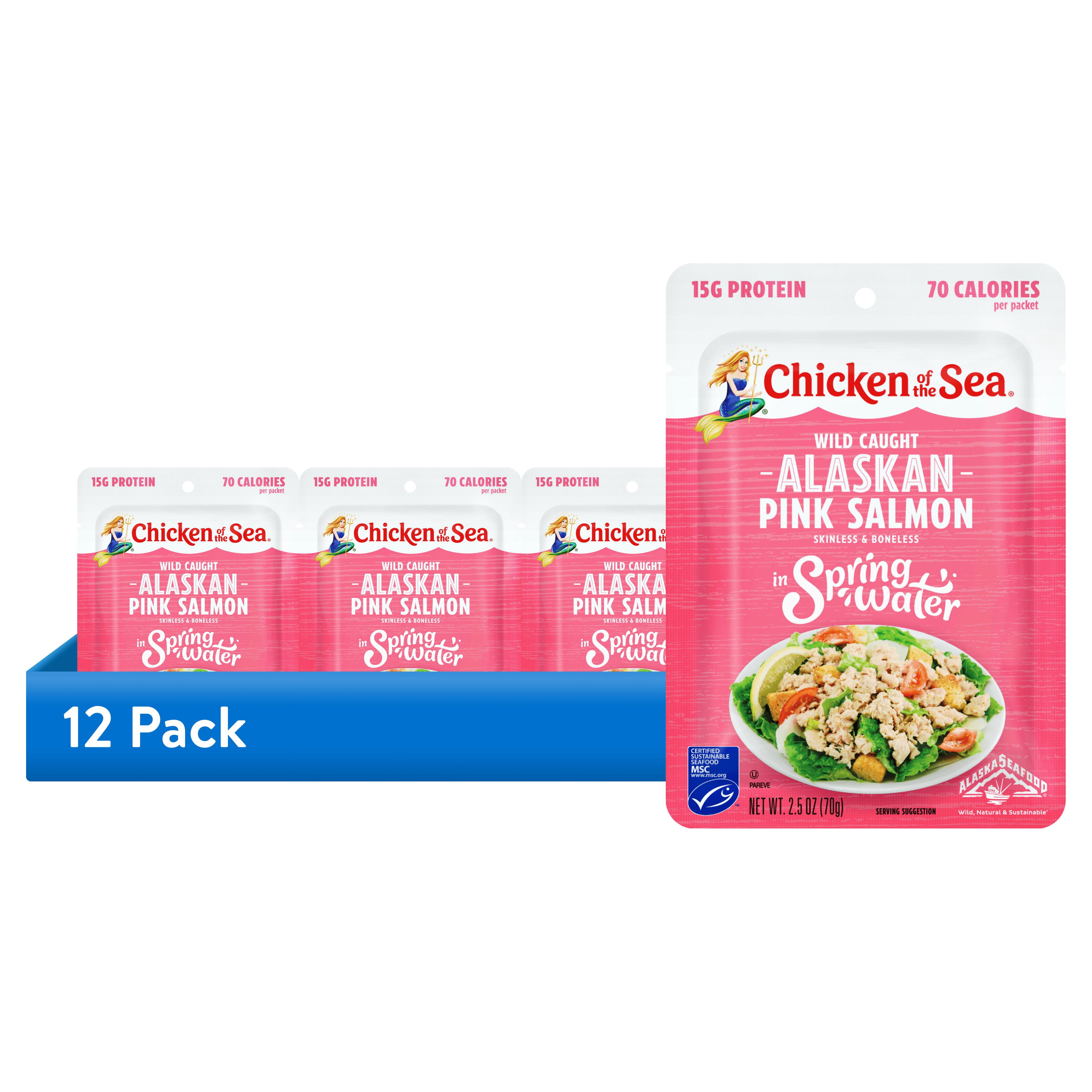 (12 pack) Chicken of the Sea Wild Caught Alaskan Pink Salmon in Spring ...