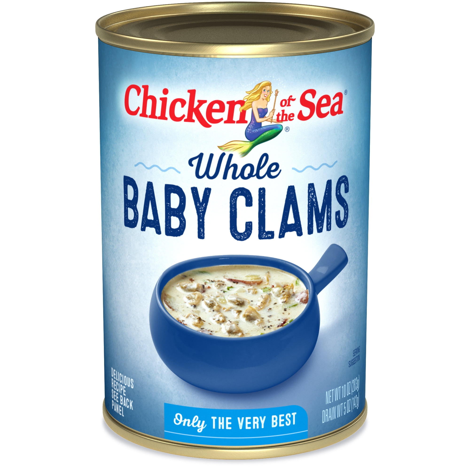Chicken of the Sea Whole Baby Clams, High-Protein Grocery Food, 10 oz ...