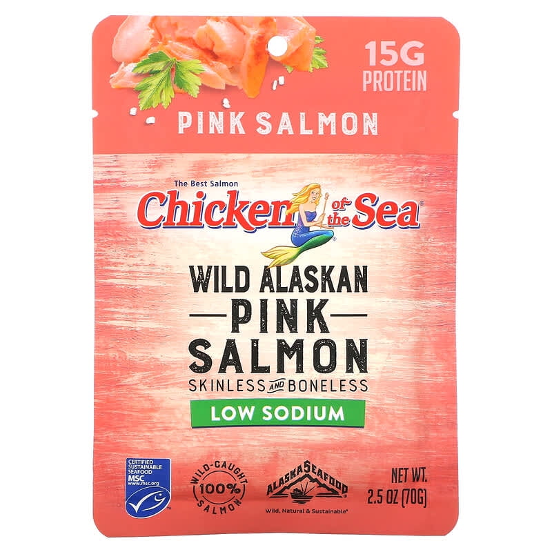 Chicken of the Sea, Wild-Caught Pink Salmon, Low Sodium, 2.5 oz ...
