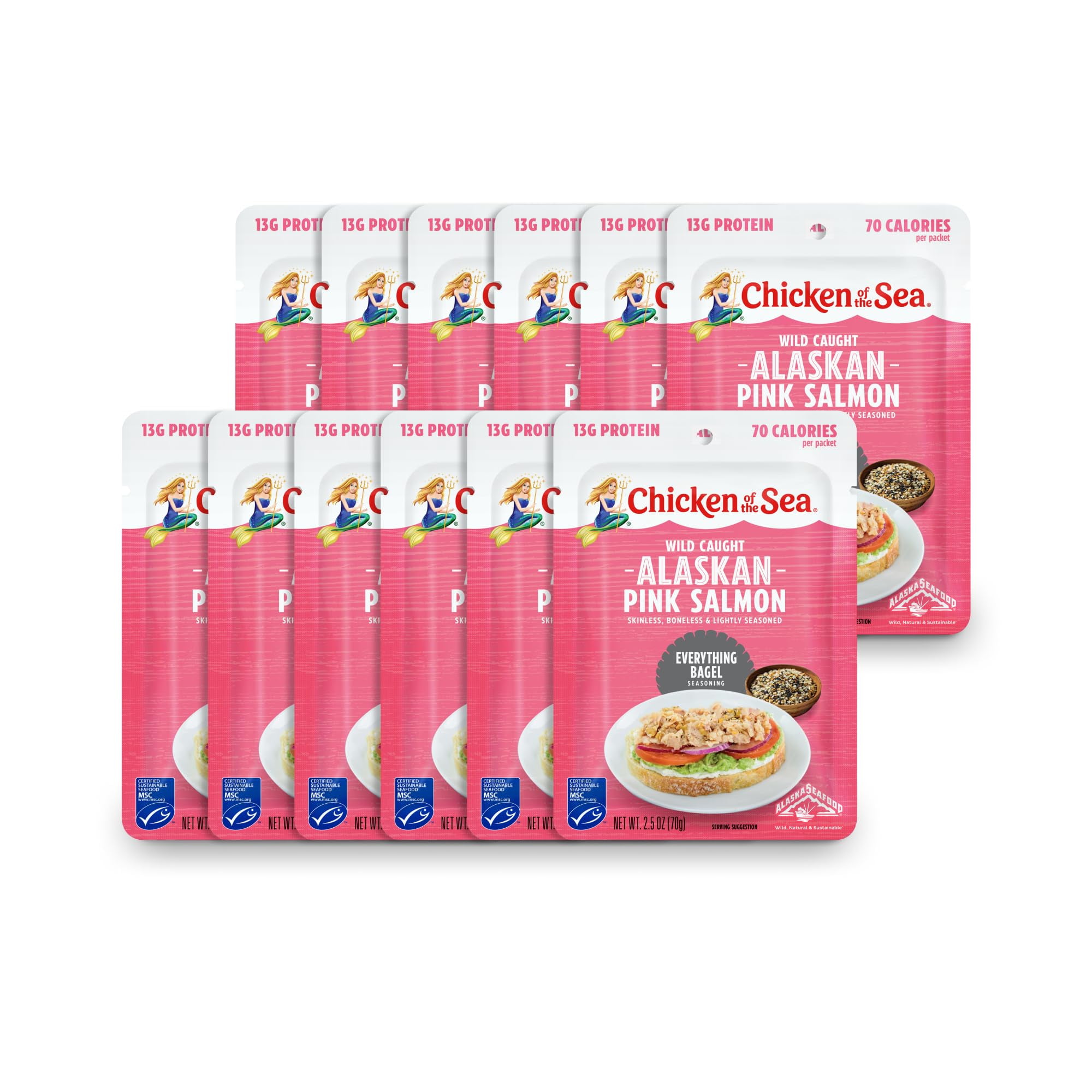 Chicken of the Sea YYF14 Alaskan Pink Salmon, 2.5 Ounce Packets (Box of ...