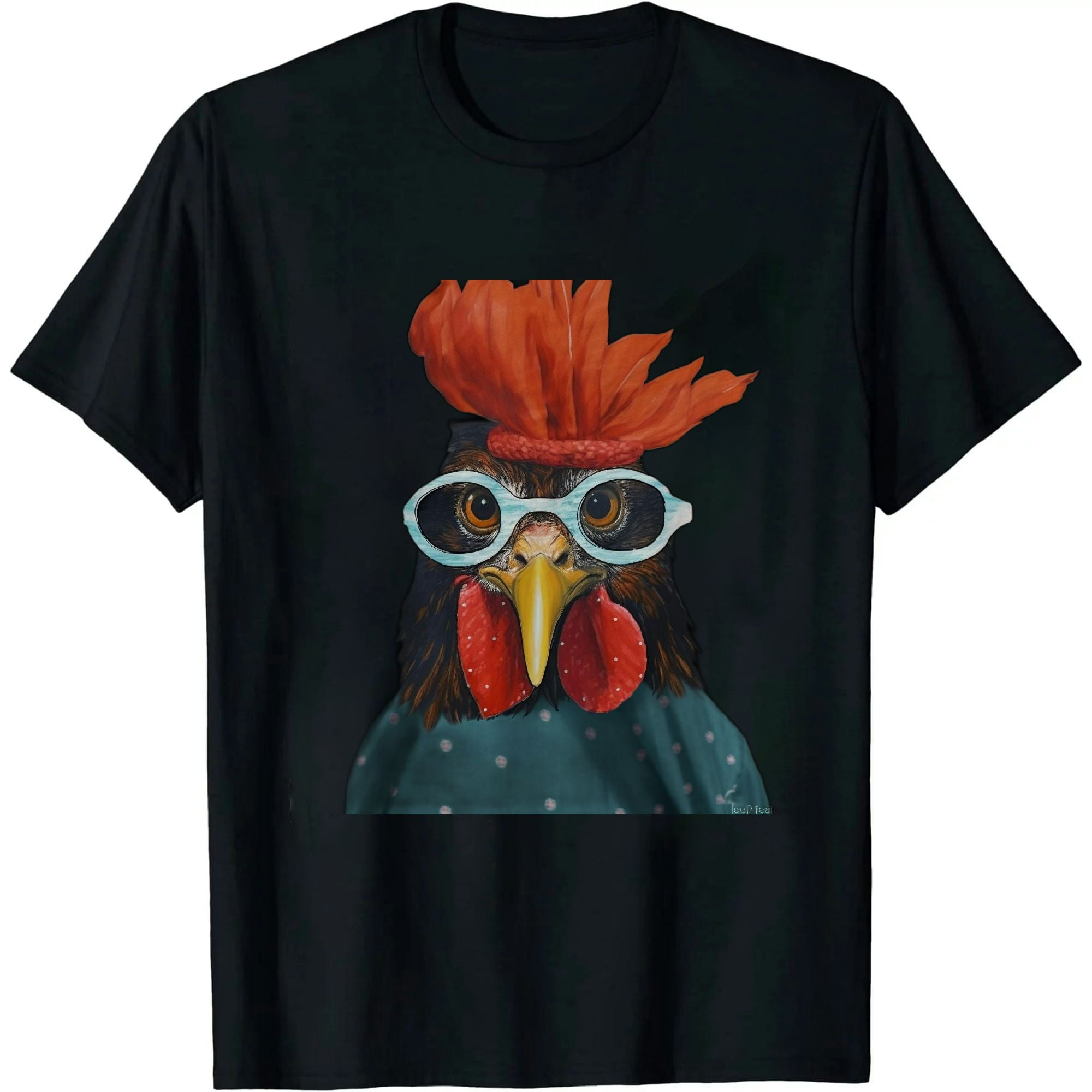 Chicken with bandana headband and glasses cute T-Shirt - Walmart.com