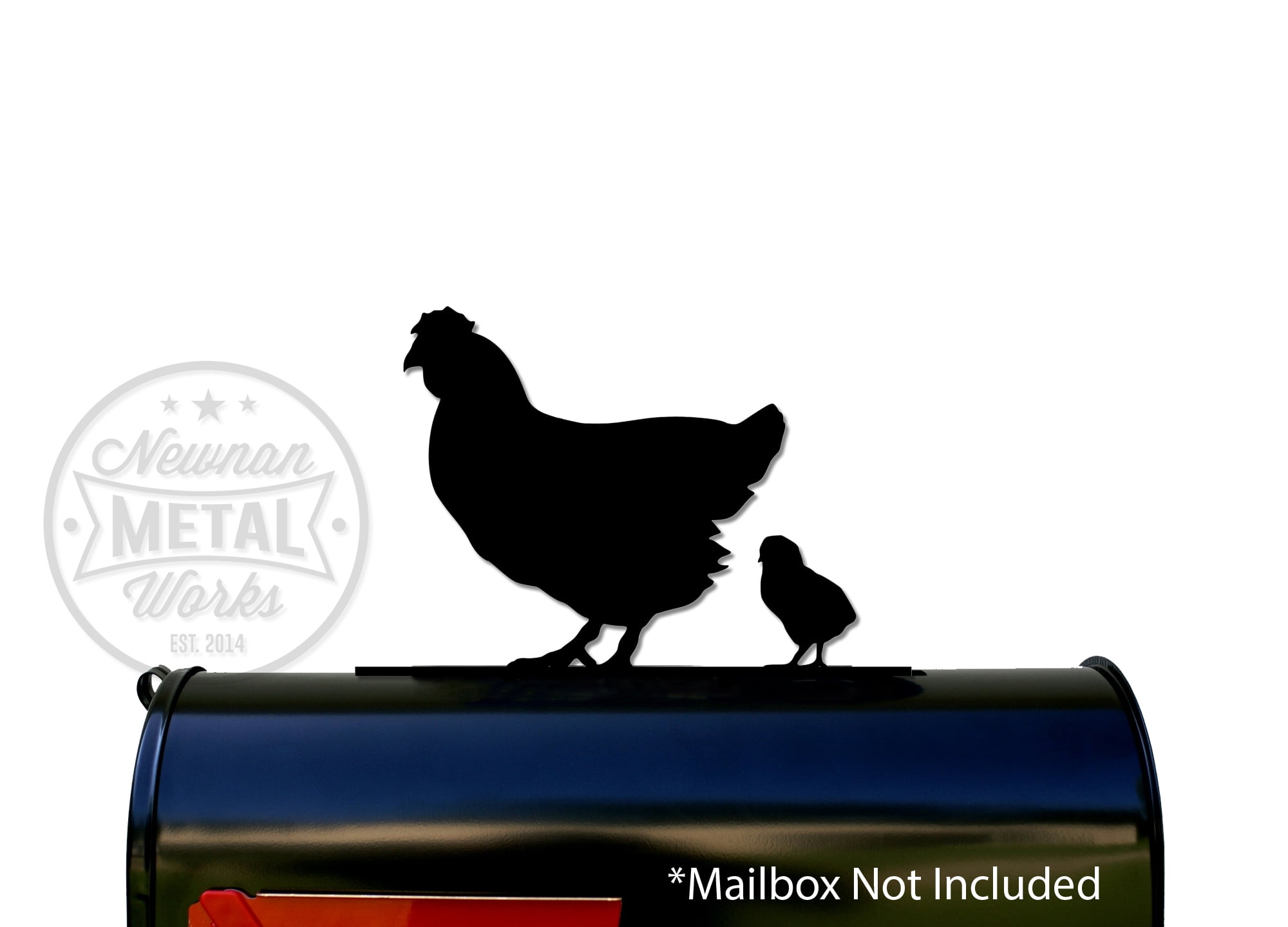 Chicken with Chick - Metal Mailbox Topper / Sign - Hardware Included ...