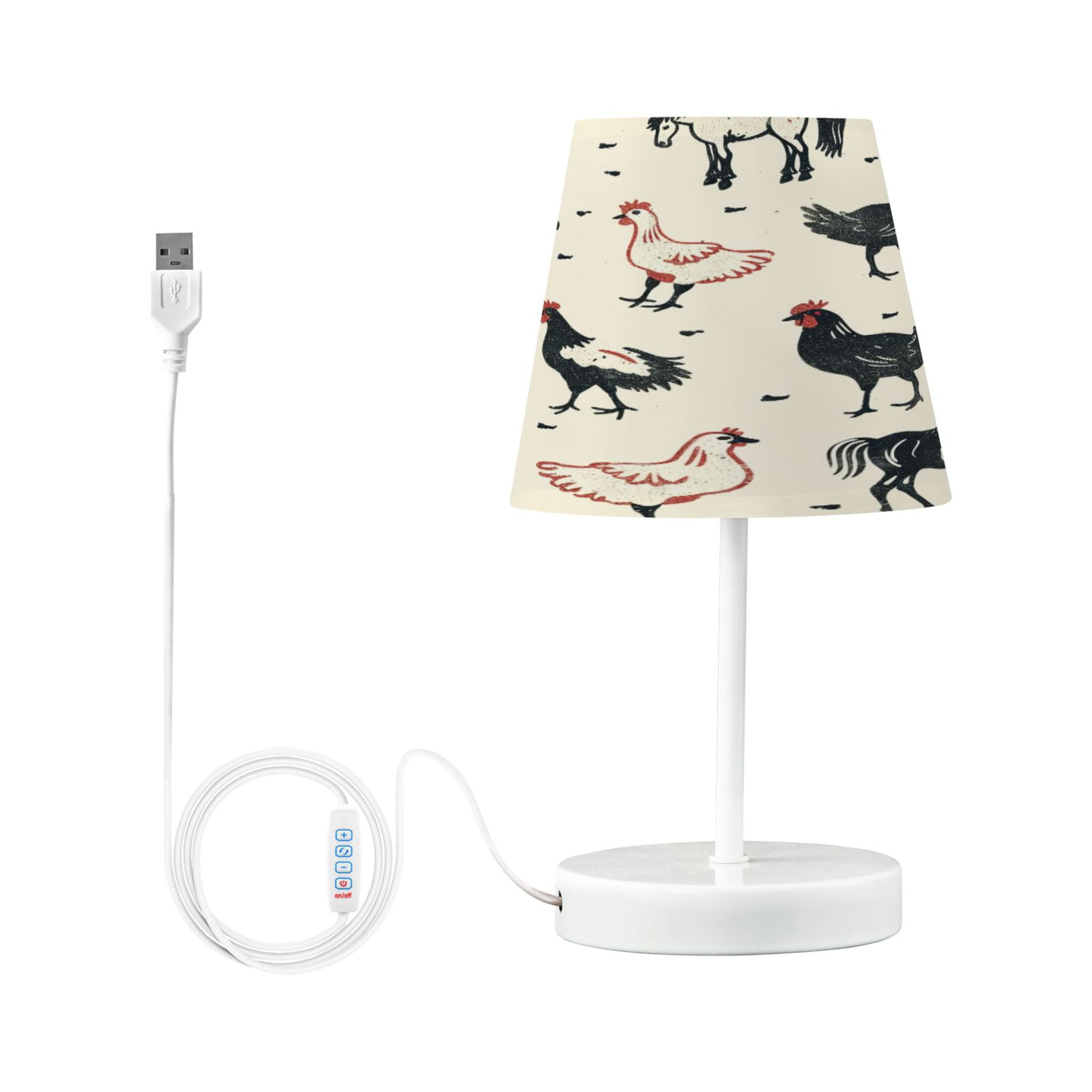 Chicken with Horse Desk Lamp LED Table Nightstand Lamps with 3 Color ...