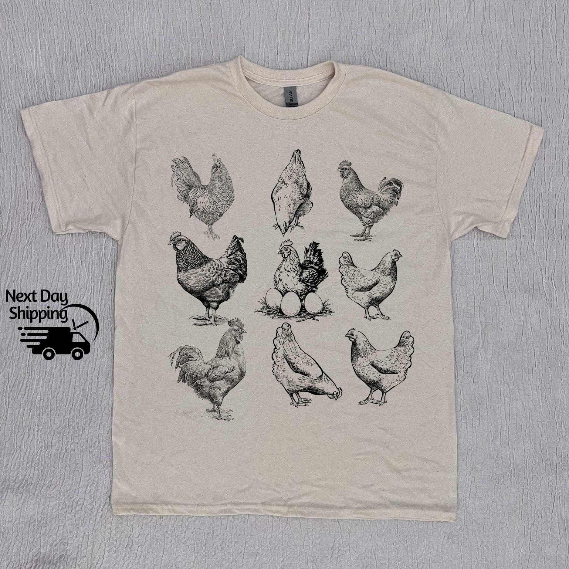 Chickens 1990s Graphic Shirt, Cute Chickens Retro T-Shirt, Chicken ...