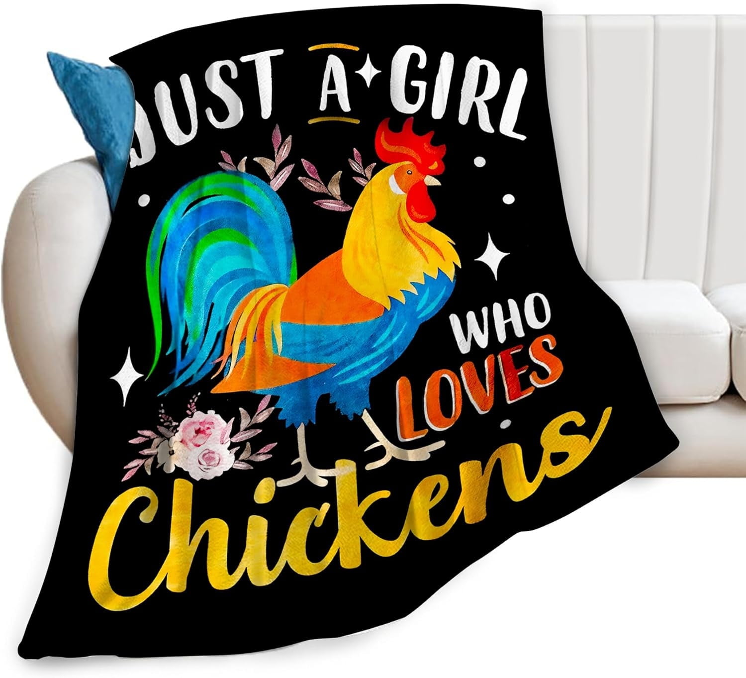 Chickens Blanket for Girls Chicken Throw Blanket for Woman Just A Girl ...