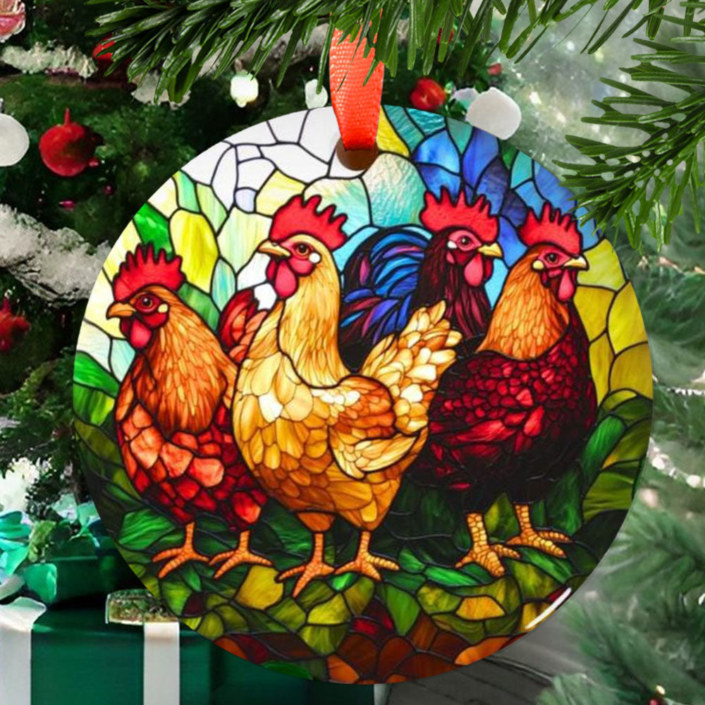Chickens Christmas Ornament, Ceramic/Acrylic - Chickens Pacific Islands ...
