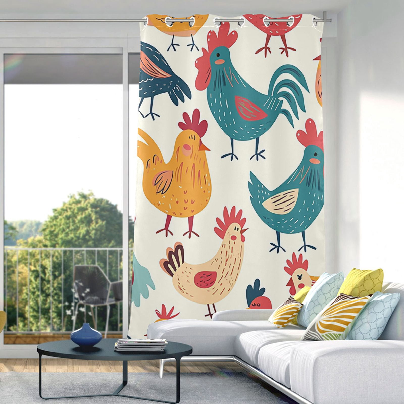 Chickens Colorful Blackout Curtain Panels Drapes Privacy Assured with ...