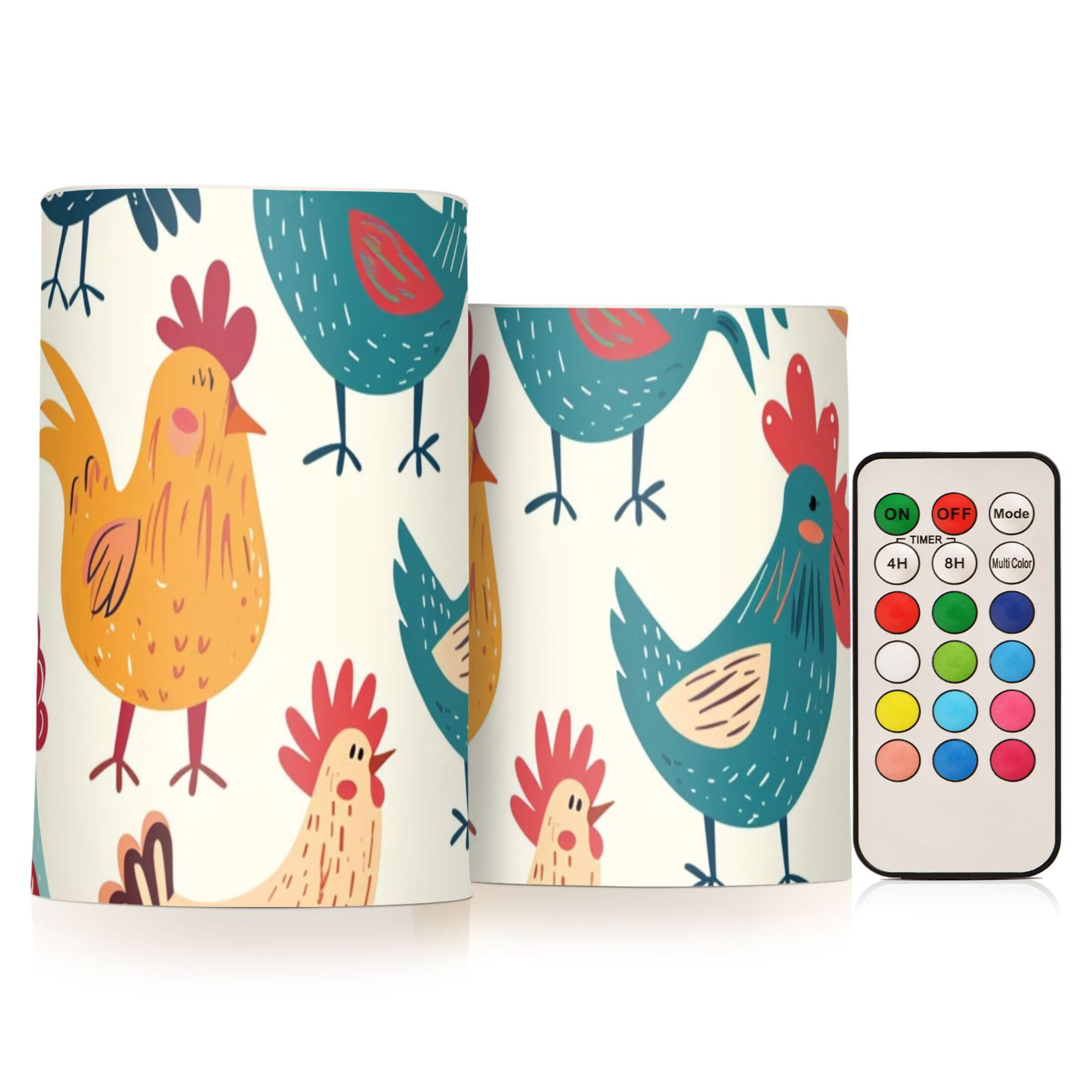 Chickens Colorful Flameless Candles LED Lights Battery Operated Candles ...