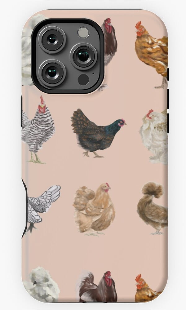 Chickens Farm Animal Art Phone Case Compatible with iPhone 11 to 16 Pro ...