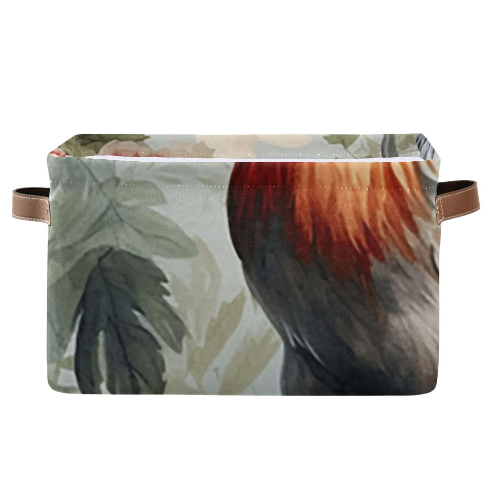 Chickens Flowers Leaves Storage Bins Baskets With Handles Storage Box ...