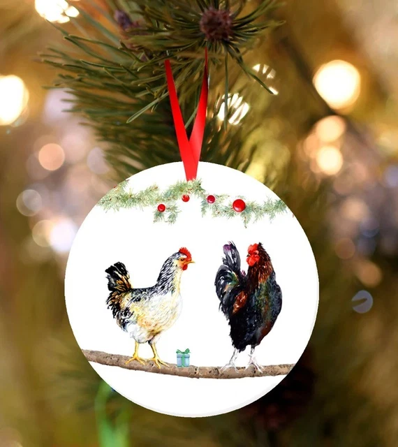 Chickens, Hanging Noel Decoration, Tree Ornament By Jane Bannon 2D FLAT ...