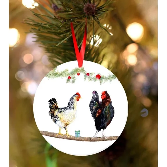 Chickens, Hanging Noel Decoration, Tree Ornament By Jane Bannon 2D FLAT ...