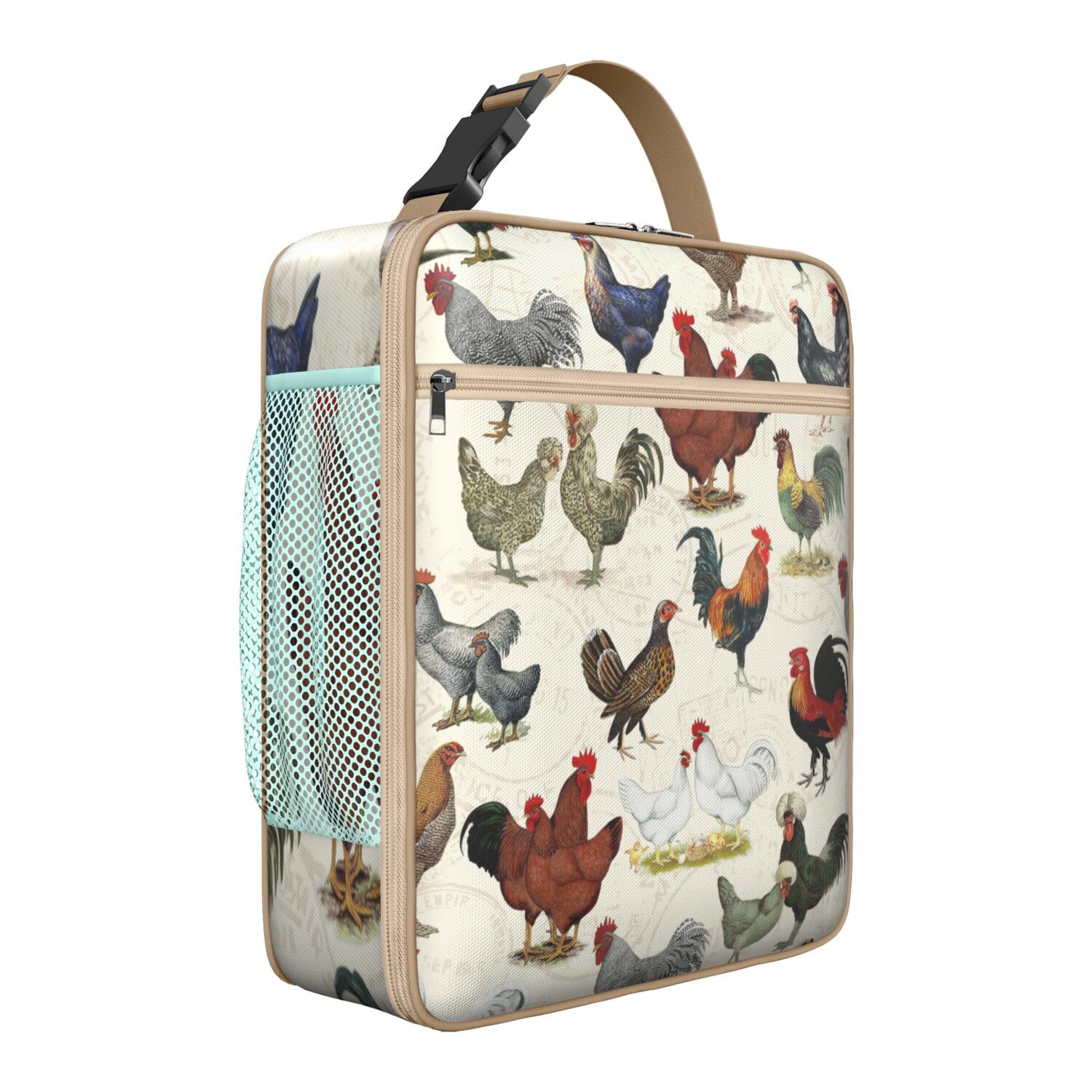 Chickens Insulated Lunch Bag Box Women Reusable Lunch Bag Fit Most ...