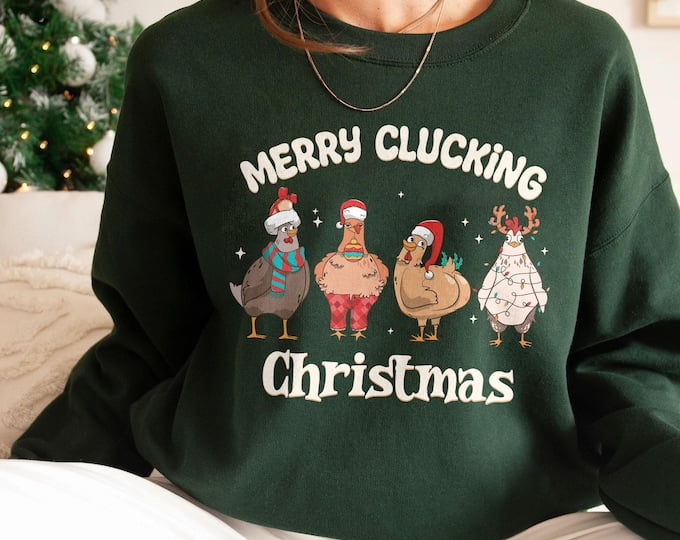 Chickens , Merry Clucking , Western , Farm , Chicken Lover, Sweatshirt ...
