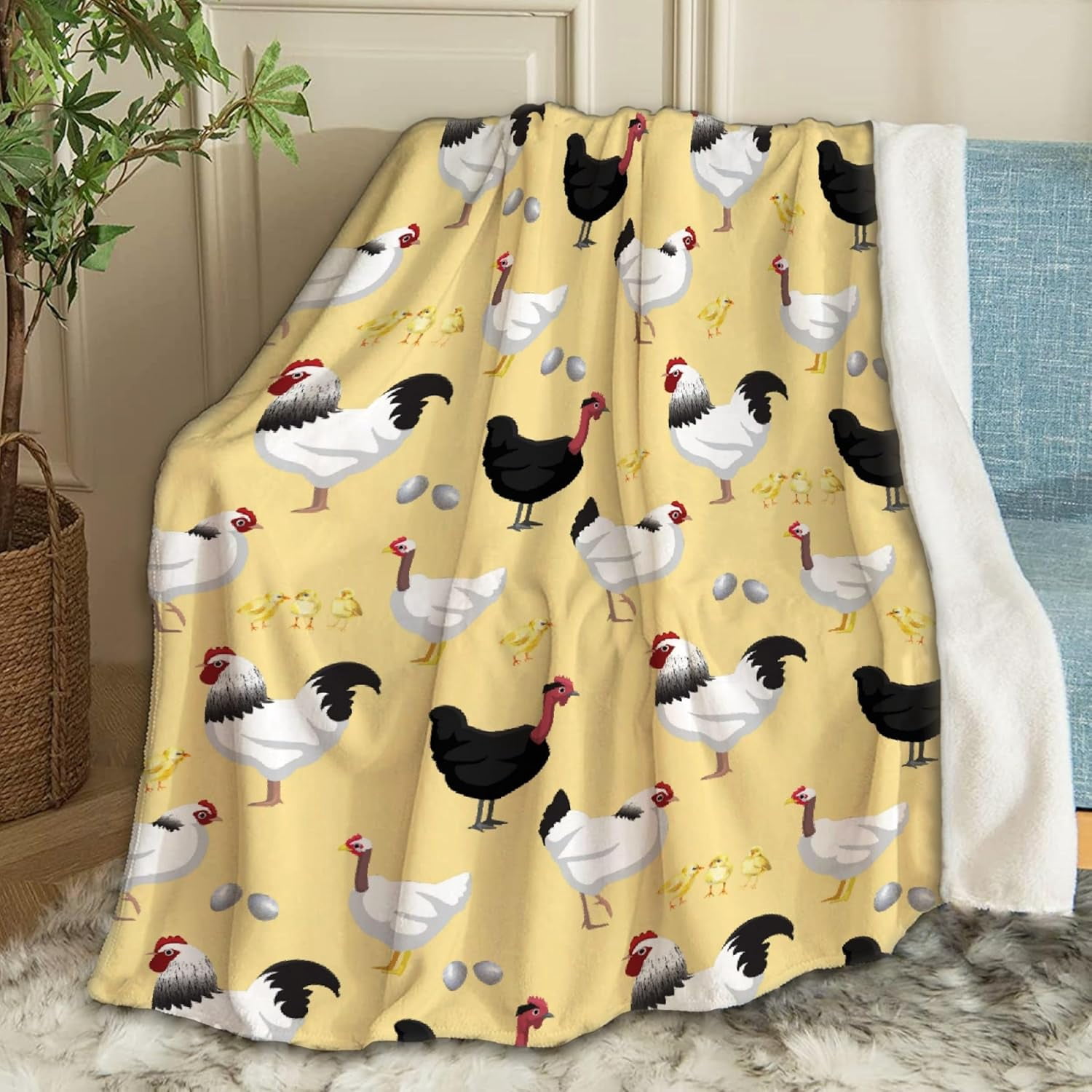 Chickens Rooster Blanket Gifts Plush Fuzzy Cozy Soft Lightweight ...