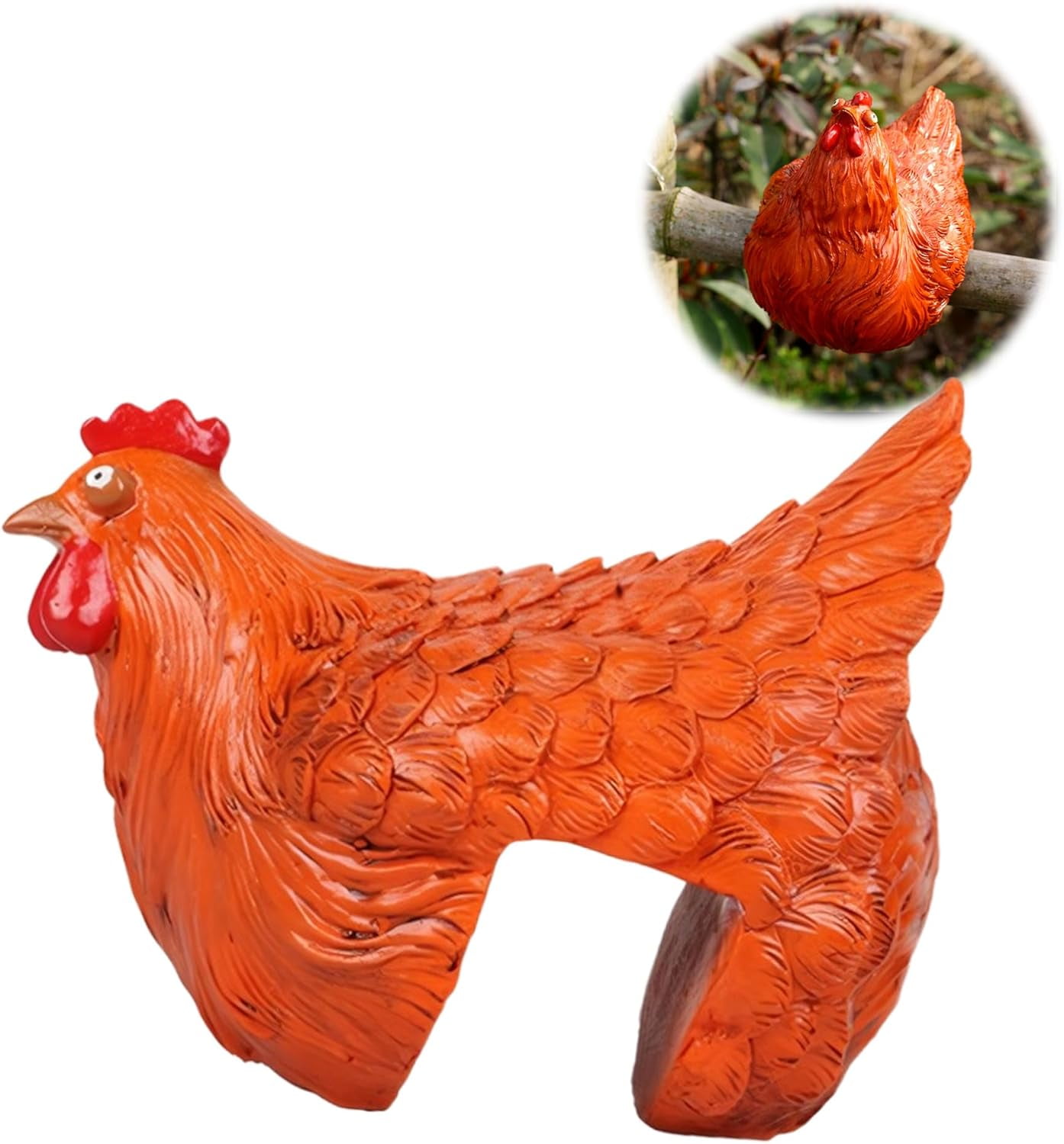 Chickens Statue Funny Yard Decor:Resin Chicken Figurines,Tree Fence ...