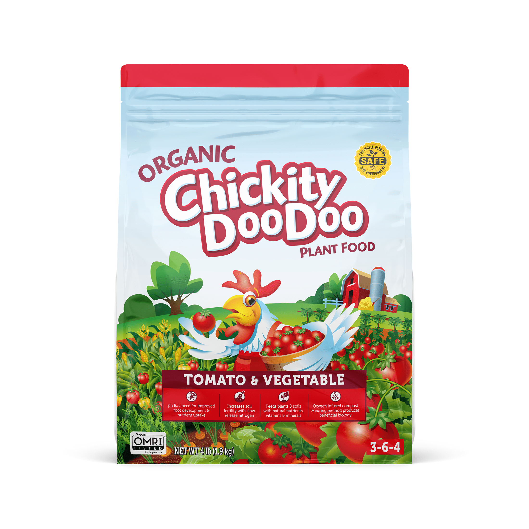 Chickity Doo Doo Tomato Vegetable Organic Fertilizer, 4 lbs, 360 Square ...