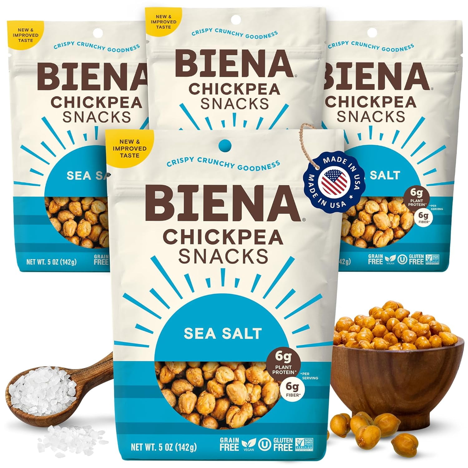 Chickpea - Crunchy Roasted Chickpeas - High Fiber Vegan Protein for ...