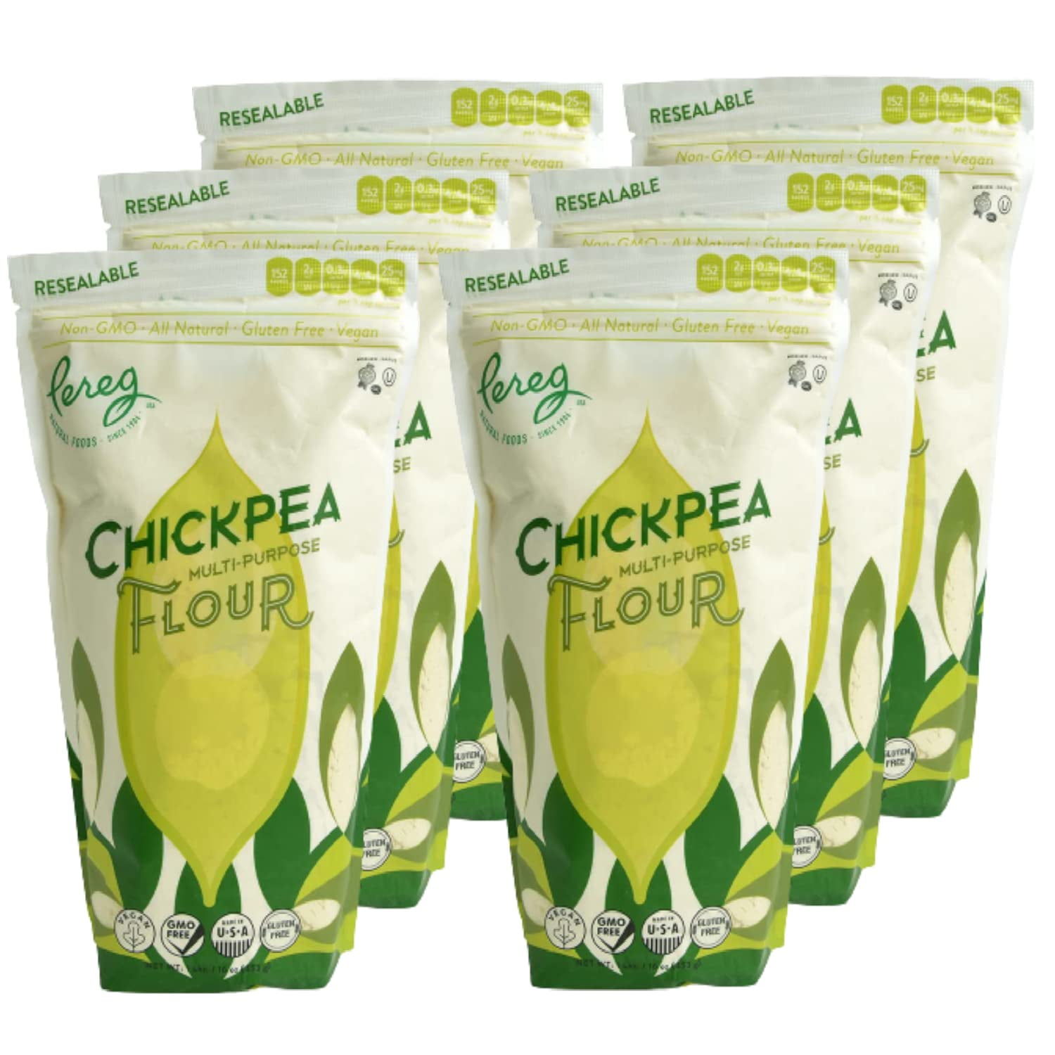 Chickpea Flour (16 Oz x 6 Pack) - Multipurpose Flour - Naturally Gluten ...