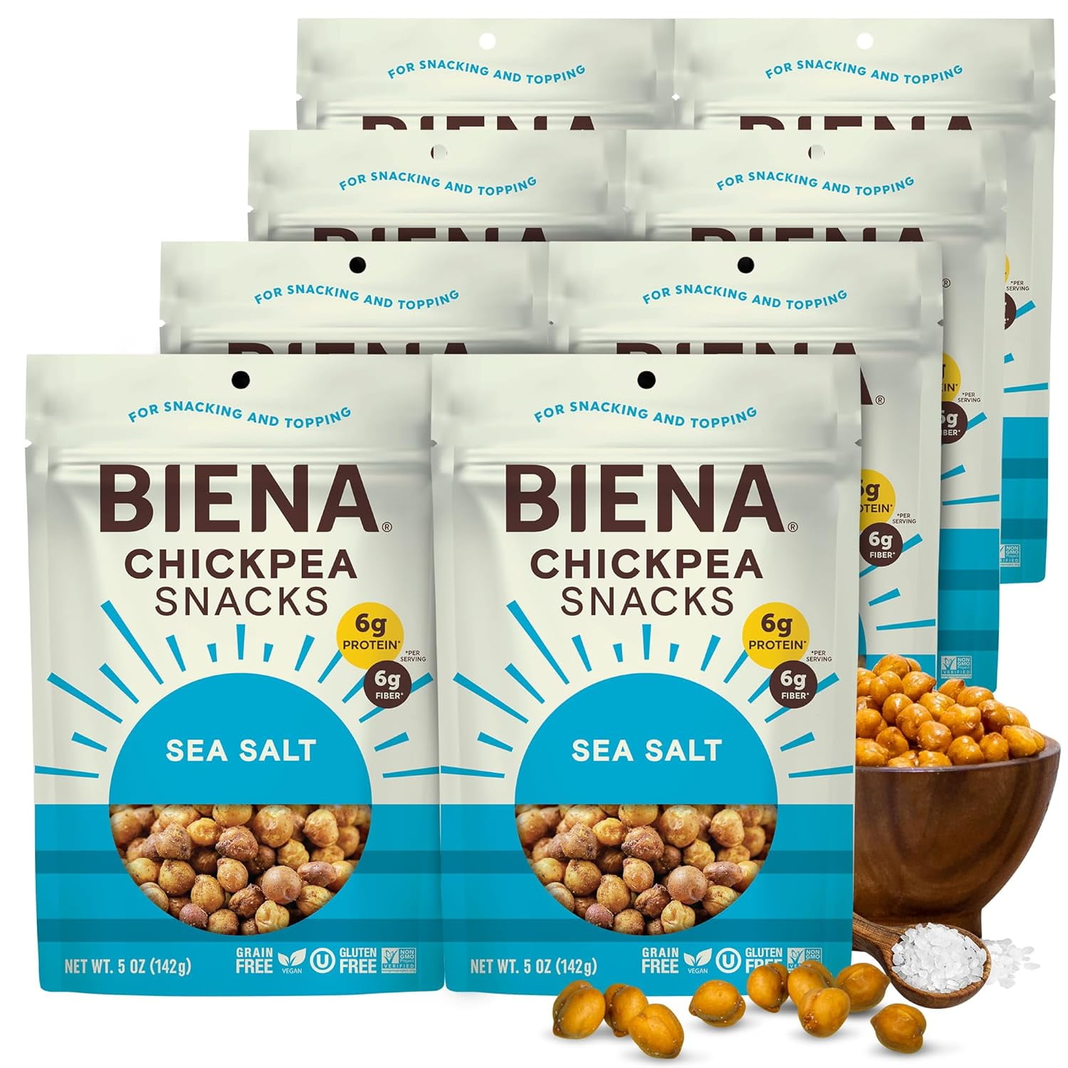Chickpea Snacks - Crunchy Roasted Chickpeas - High Fiber Vegan Protein ...