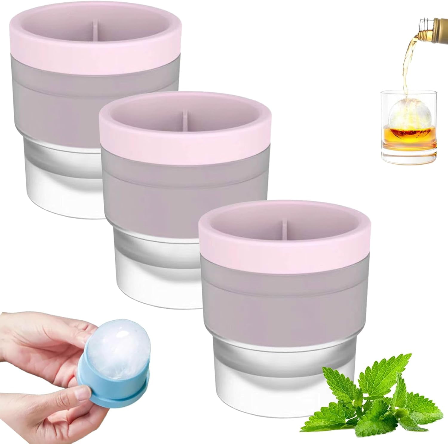 Chiclify Ice Ball Molds, 2025 New Round Ice Cube Mold, 2/3/6PCS ...