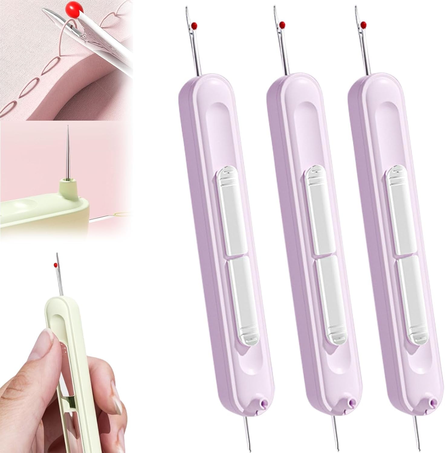 Chiclify Needle Threader, 2-in-1 Needle Threader & Seam Ripper Tool ...
