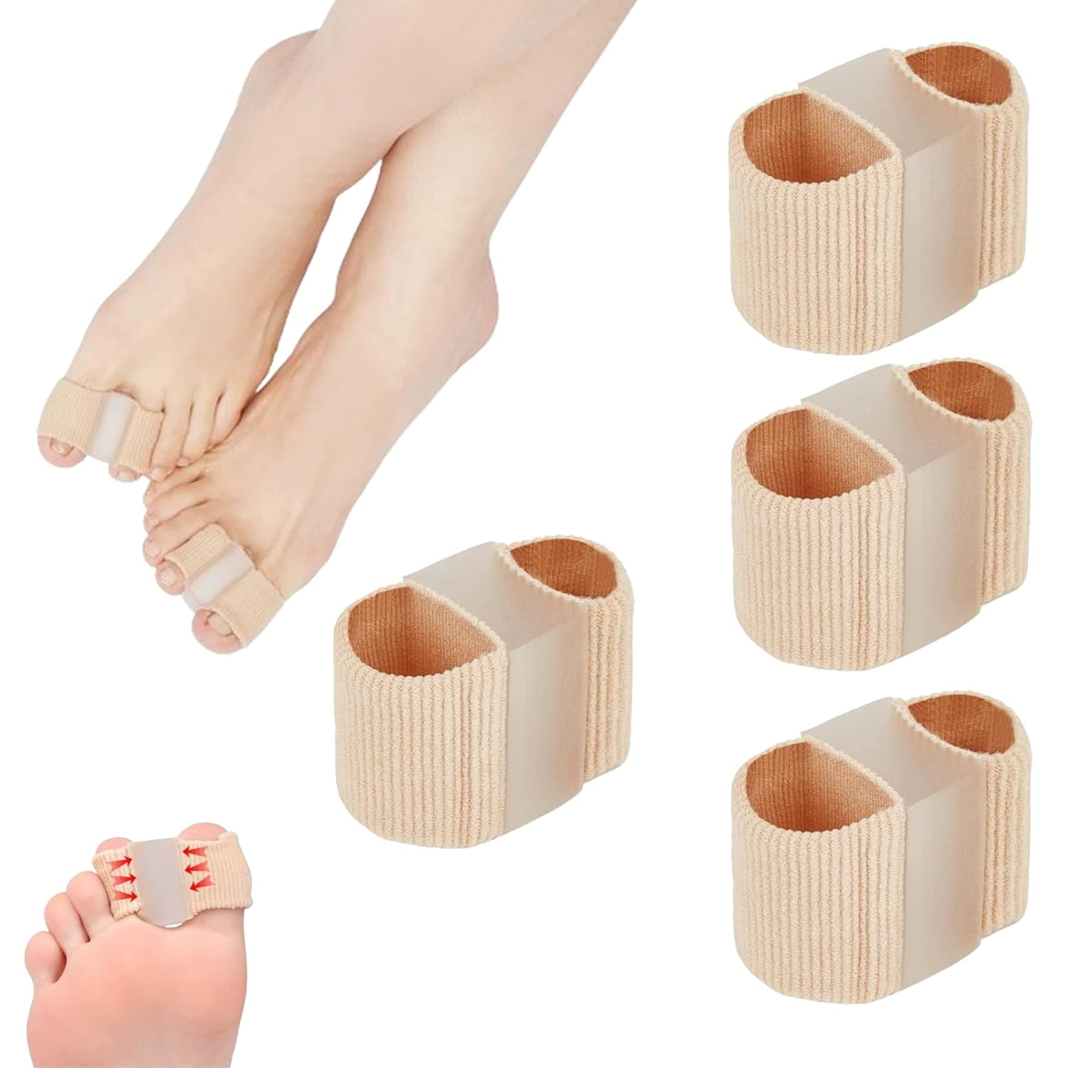 Chiclify Toe Spacers, Premium Elastic Toe Separators – Comfortable Pain ...