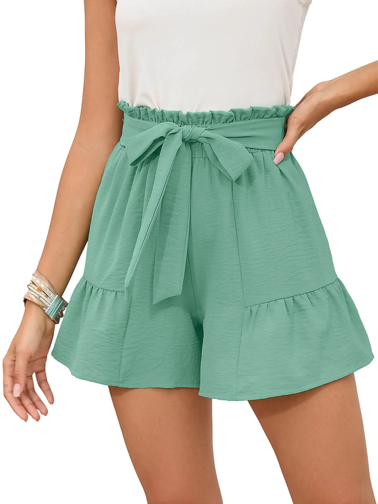 Chiclily Summer High Waist Wide Leg Shorts for Womens Casual Loose ...