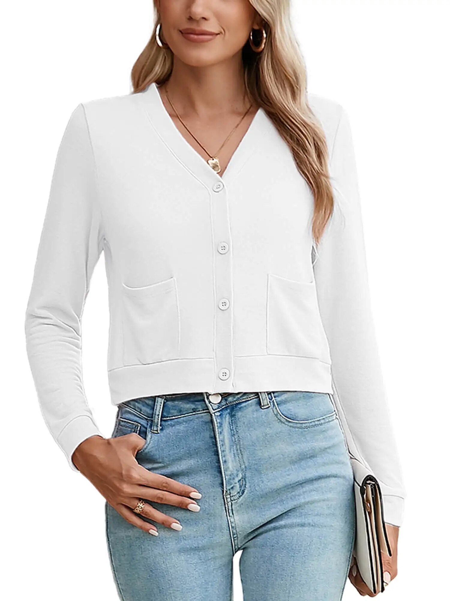 Made by Johnny Women's Keep It Classic V Neck Cardigan M RED - Walmart.com