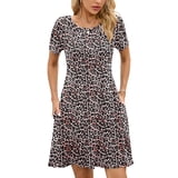 Chiclily Women's Summer Dresses Casual T Shirt Dresses Fancy Peachy ...