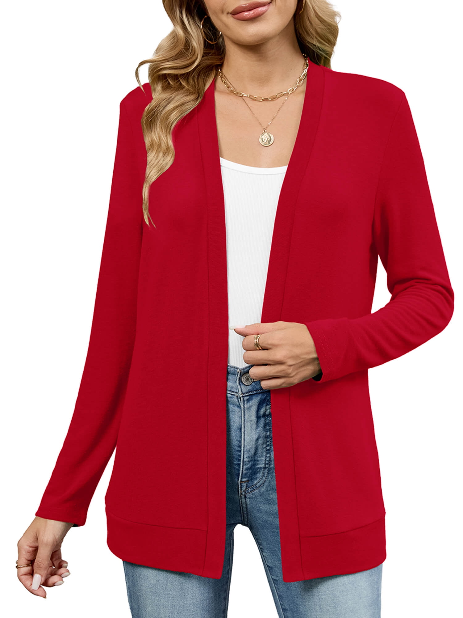 Chiclily Womens Lightweight Long Sleeve Cardigan Casual Flowy Soft Open ...