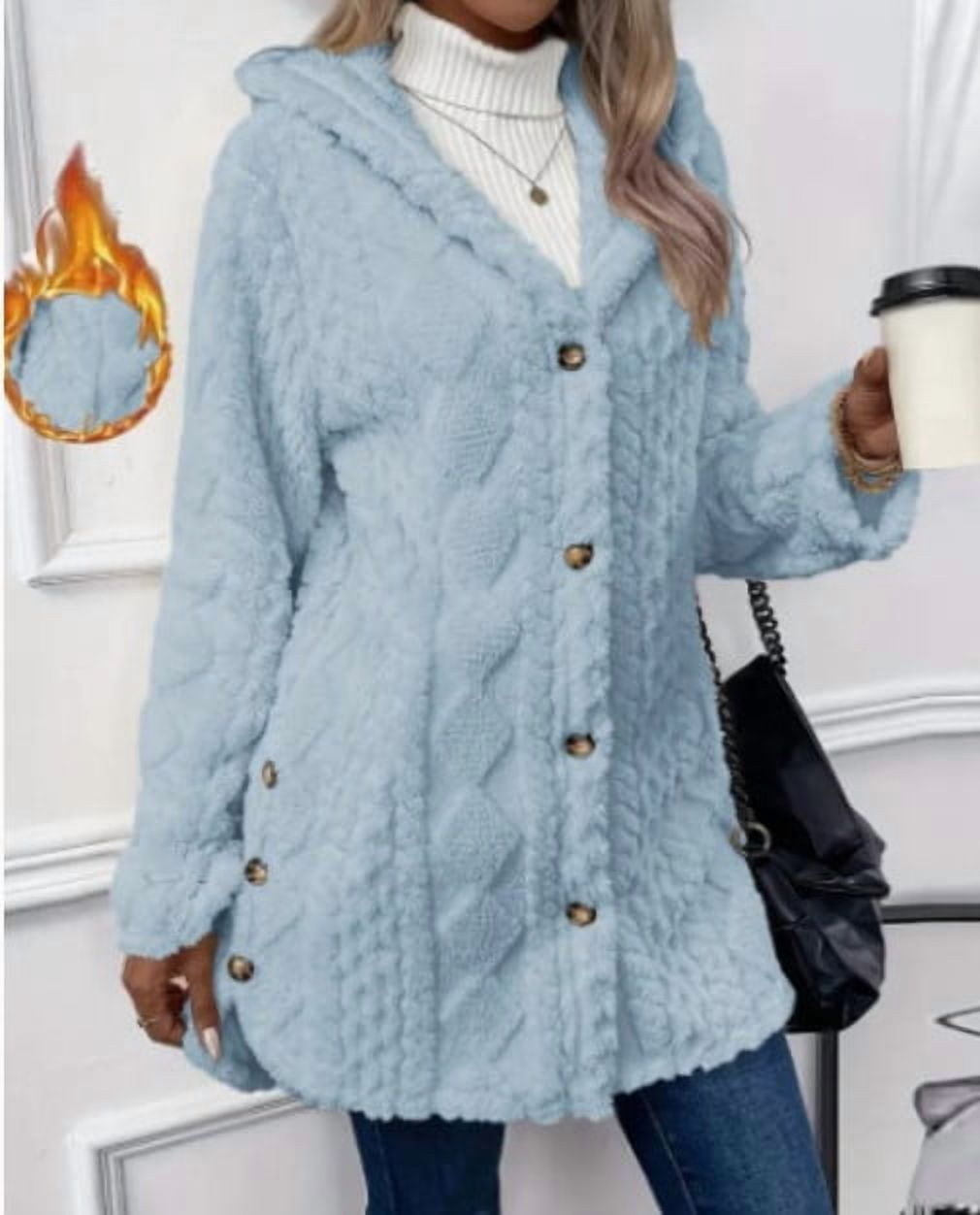Chiclily Womens Long Cardigan Winter Coats Single Breasted Long Sleeve ...