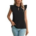 Chiclily Womens Summer Tops Short Sleeve V Neck Blouse Black Xl Loose