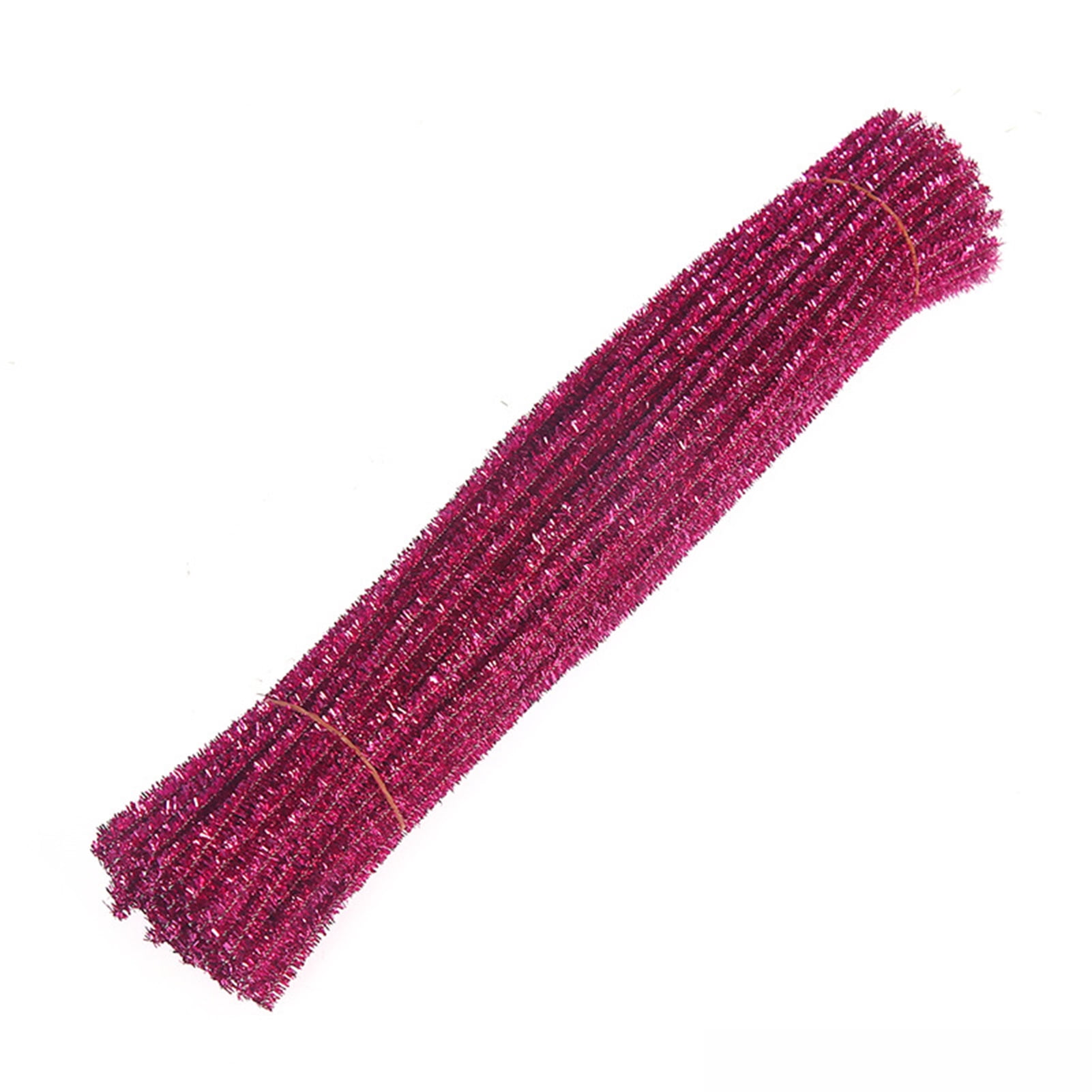 Chicmine 100Pcs Glitter Chenille Stems Flexible Bendable Plush Tinsel ...