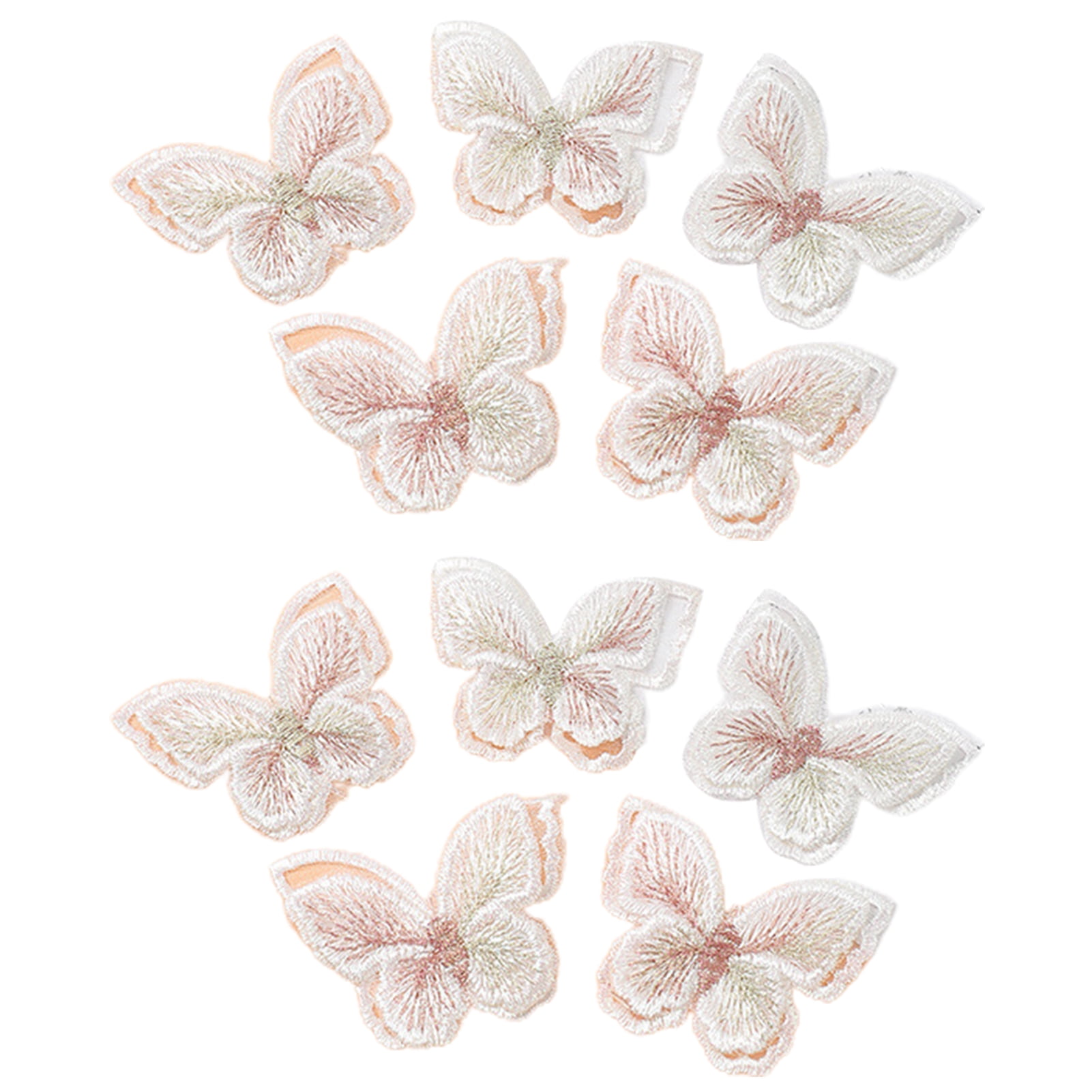 Chicmine 10Pcs Butterfly Appliques Exquisite Handicraft Double Layers ...