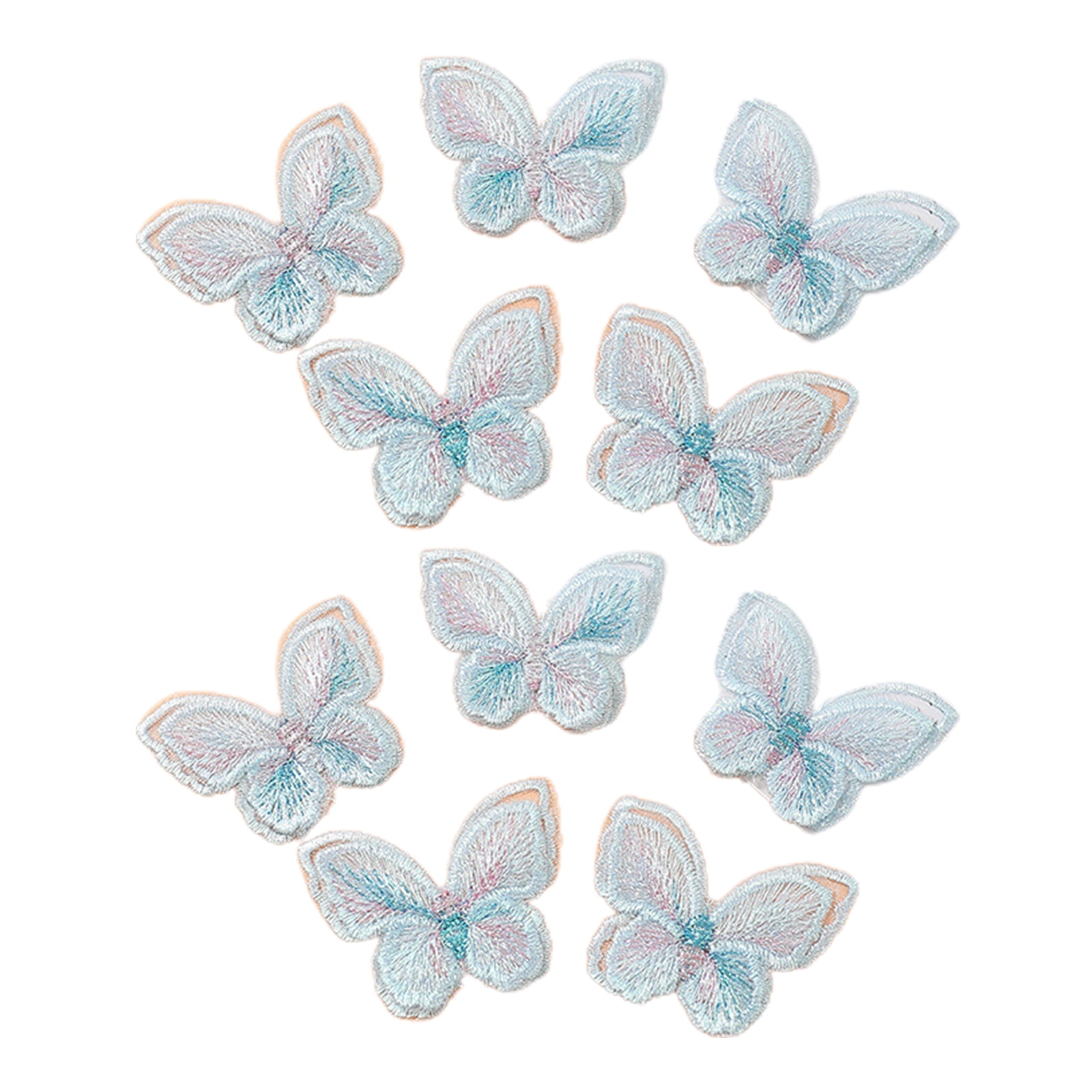 Chicmine 10Pcs Butterfly Appliques Exquisite Handicraft Double Layers ...
