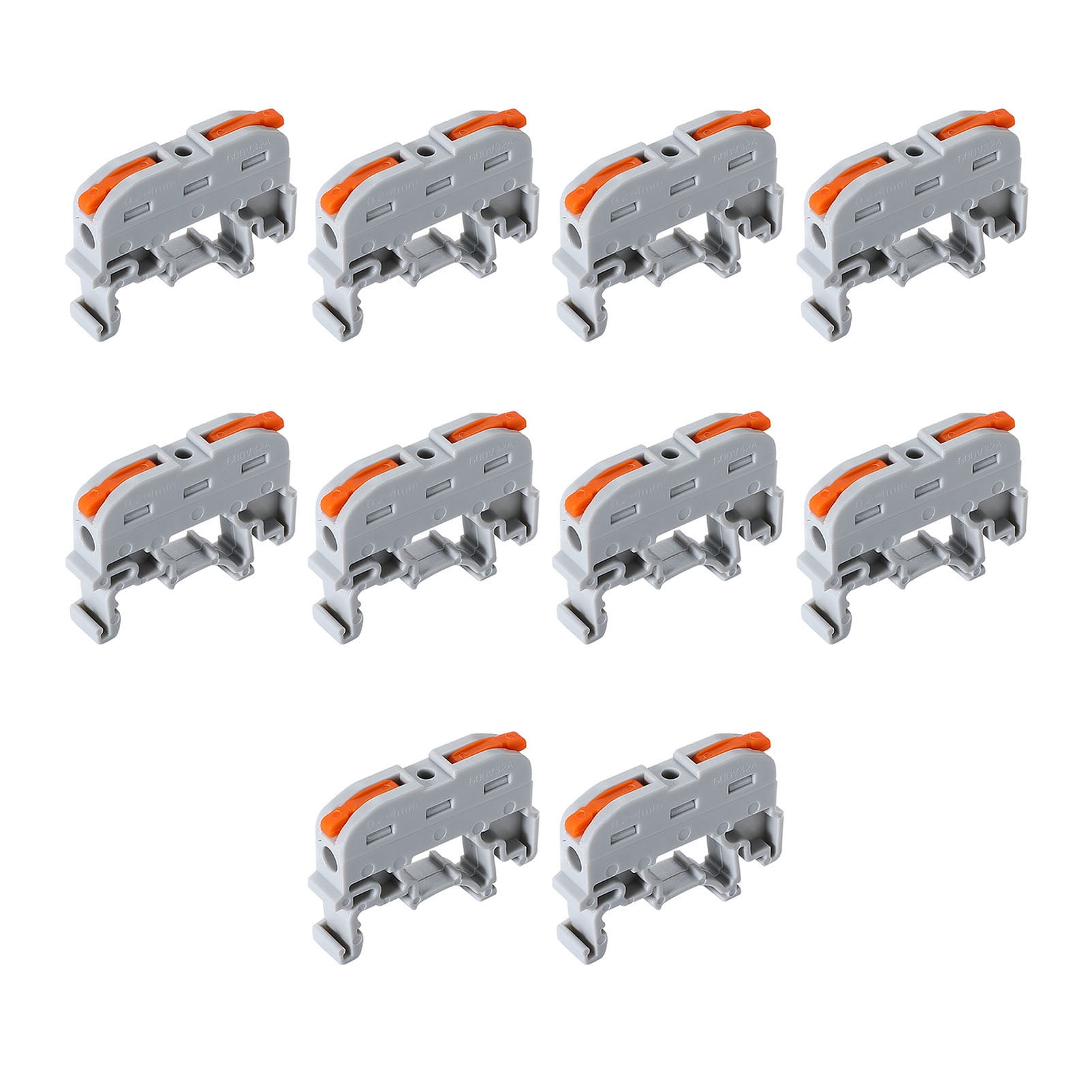Chicmine 10Pcs KV121 Push-in Quick Terminal Block Din Rail Connector Universal Compact Fast ...