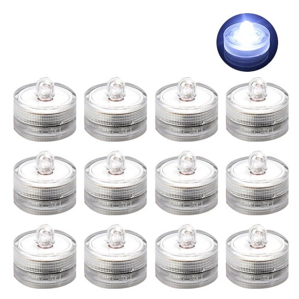 Chicmine 12Pcs Submersible Waterproof Wedding Tea Candle Lamp Battery ...