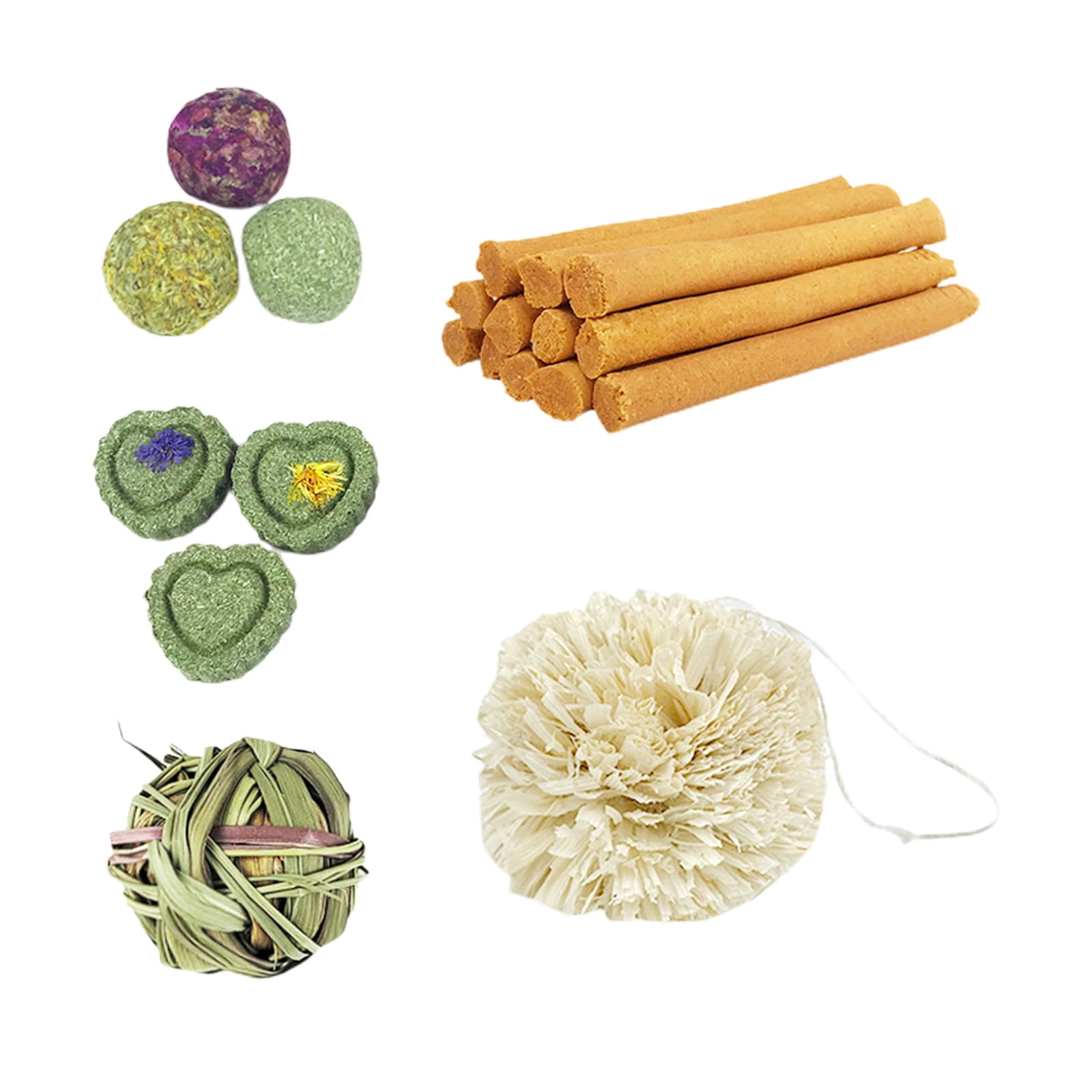 Chicmine 13Pcs Rabbit Chew Toys Natural Straw Teeth Grinding Toy ...