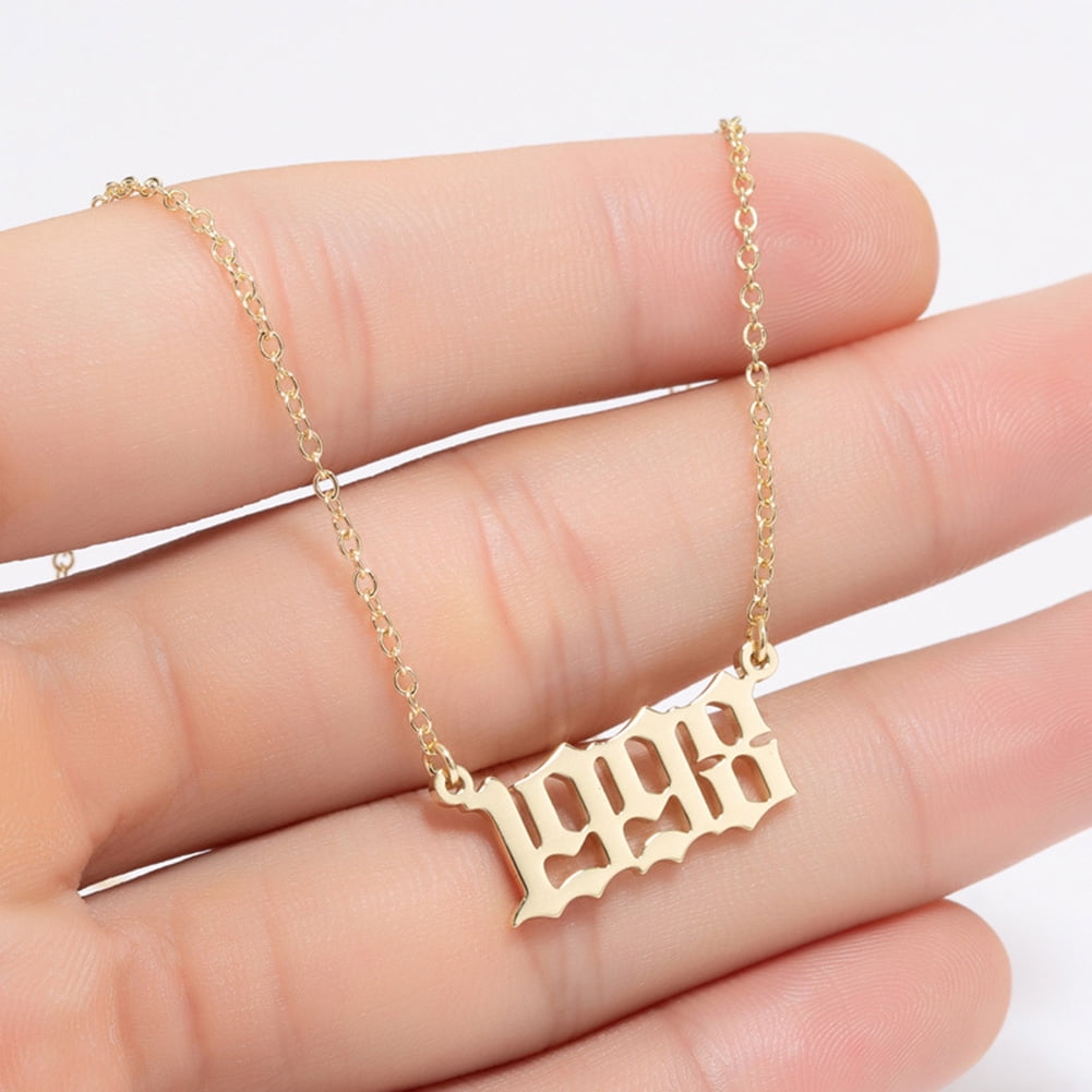 Chicmine 1980-2019 Birth Year Number Charm Pendant Stainless Steel ...