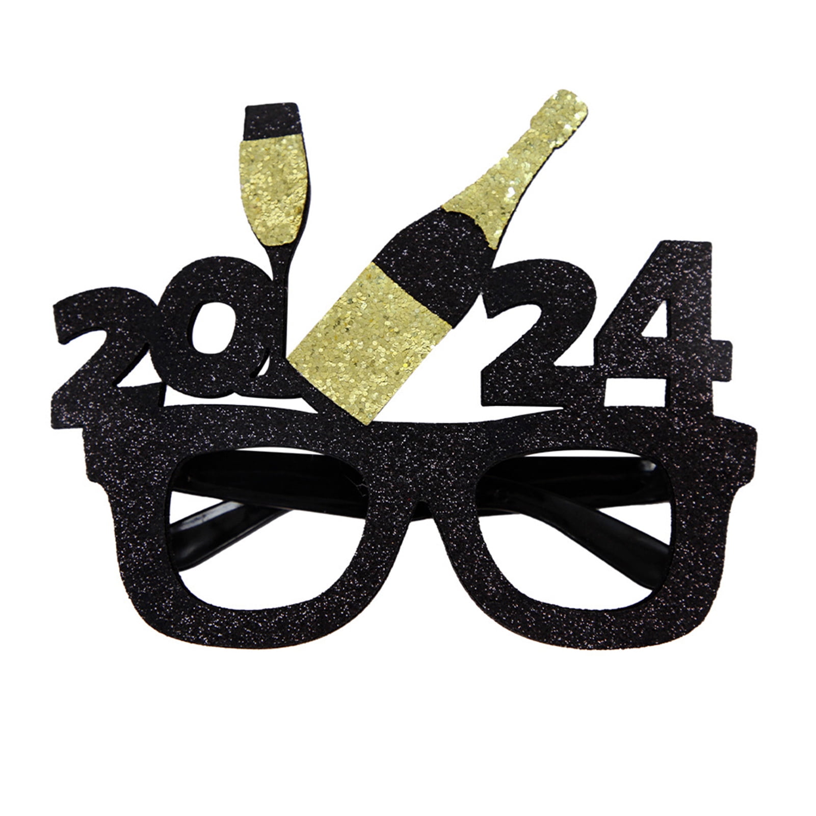 Chicmine 2024 New Year Party Decoration Glasses Photo Props Black And ...