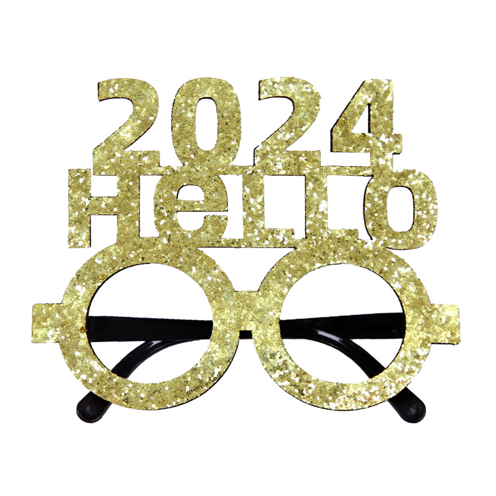 Chicmine 2024 New Year Party Decoration Glasses Photo Props Black And ...