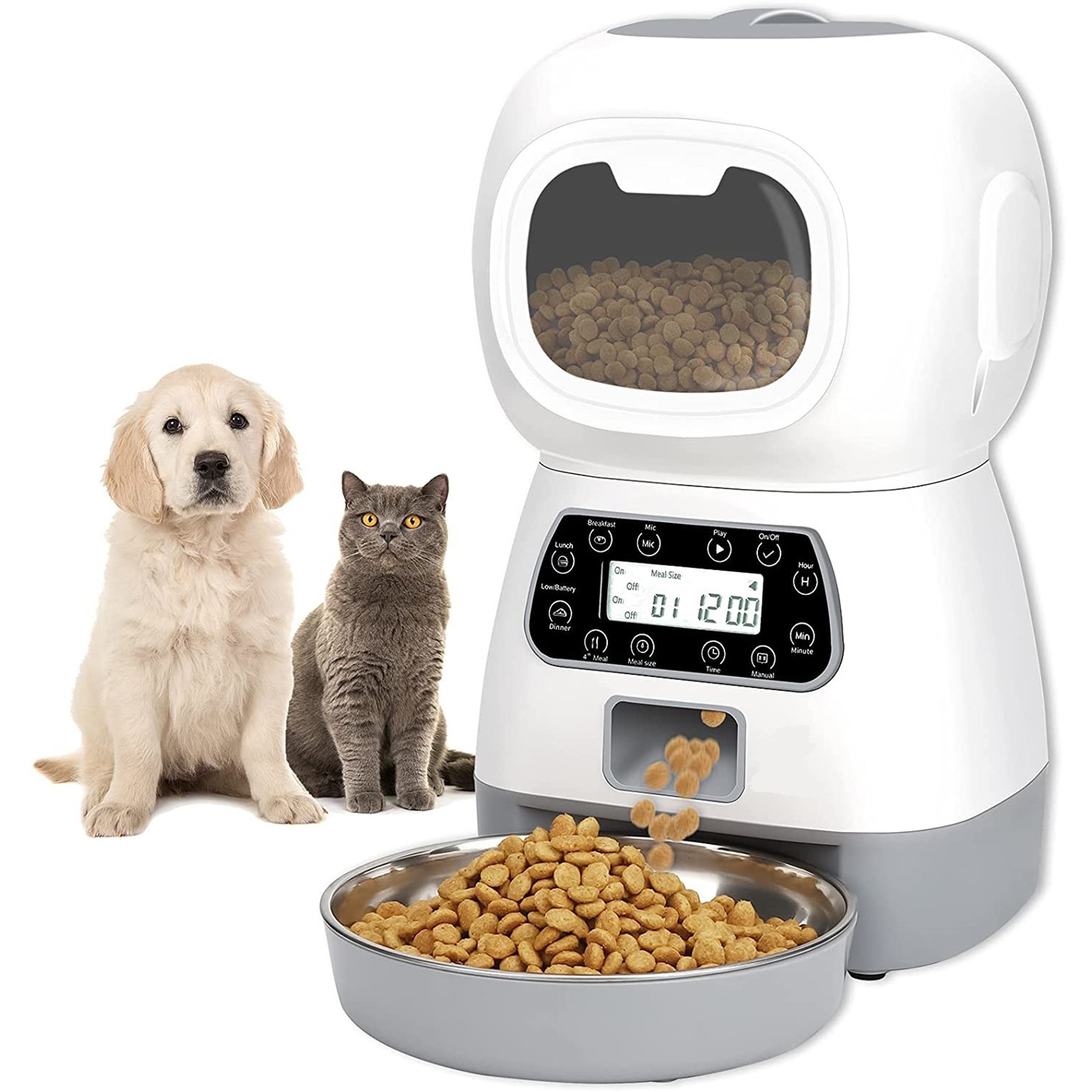 Chicmine 3.5L Automatic Pet Feeder Fixed-Point Feeder Smart Food ...