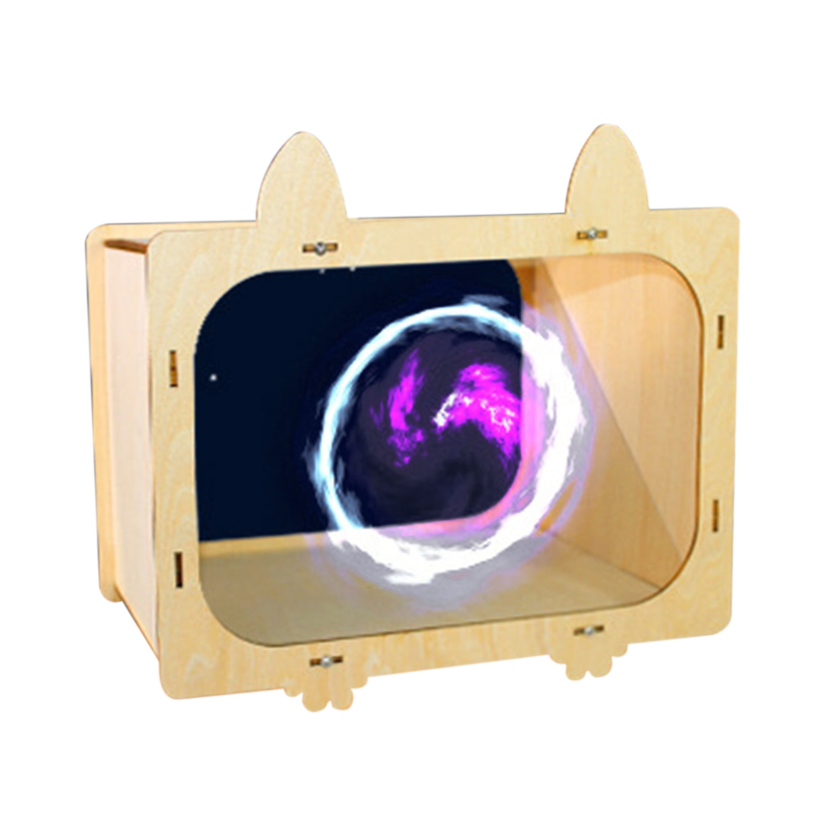 Chicmine 3D Holography TV Projector Toy Wooden Phone Tablet Hologram Display Cinema Theater Kids ...