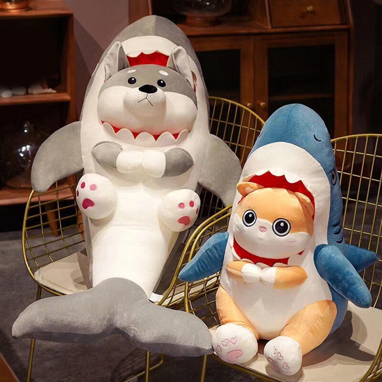 Chicmine 45cm Shark Dog Plush Toy PP Cotton Filling Soft Animal Doll ...