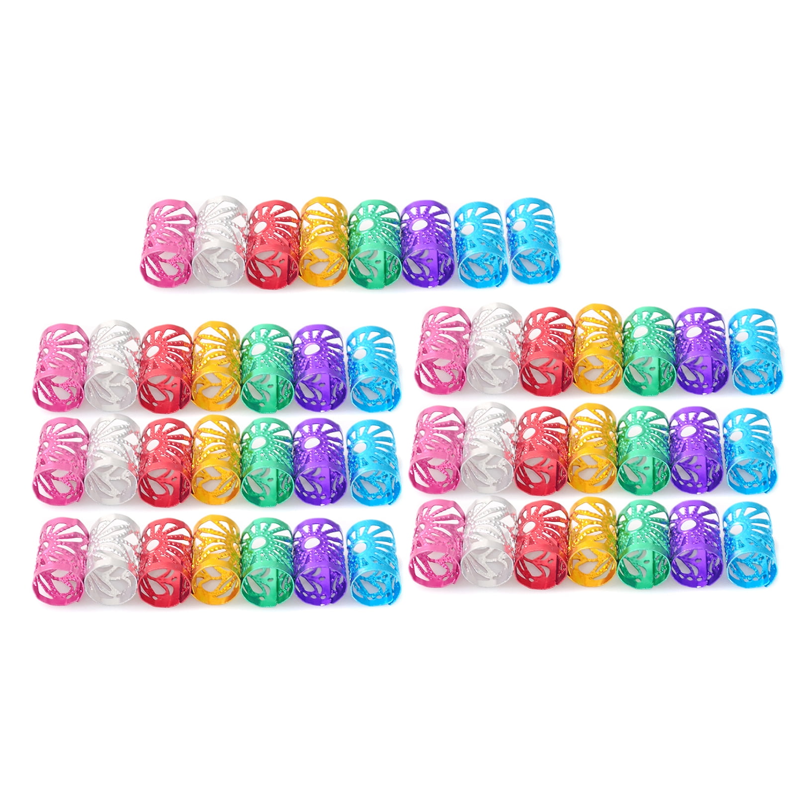 Chicmine 50Pcs/100Pcs Dreadlocks Beads Bright Hollow Design Colorful ...