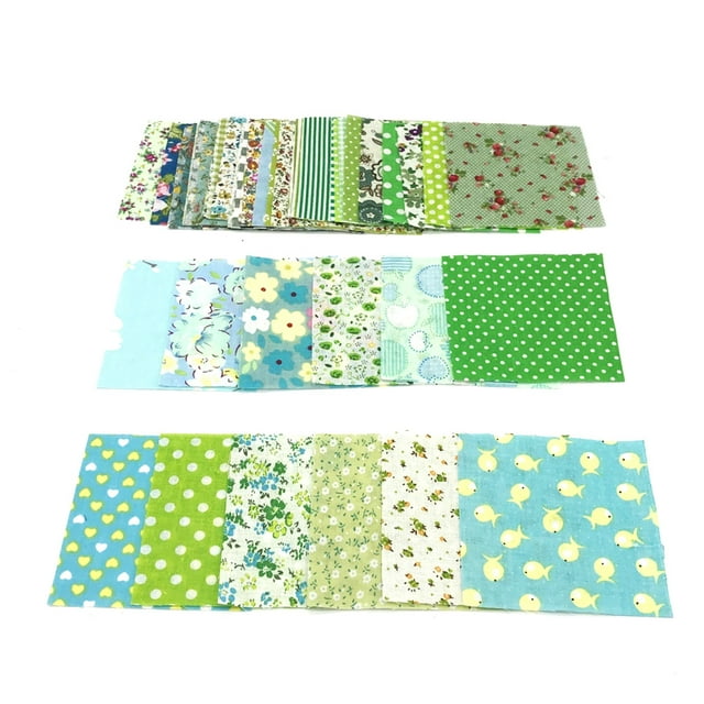 Chicmine 50Pcs 10x10cm Floral Patchwork Cotton Fabric Plain Cloth for ...