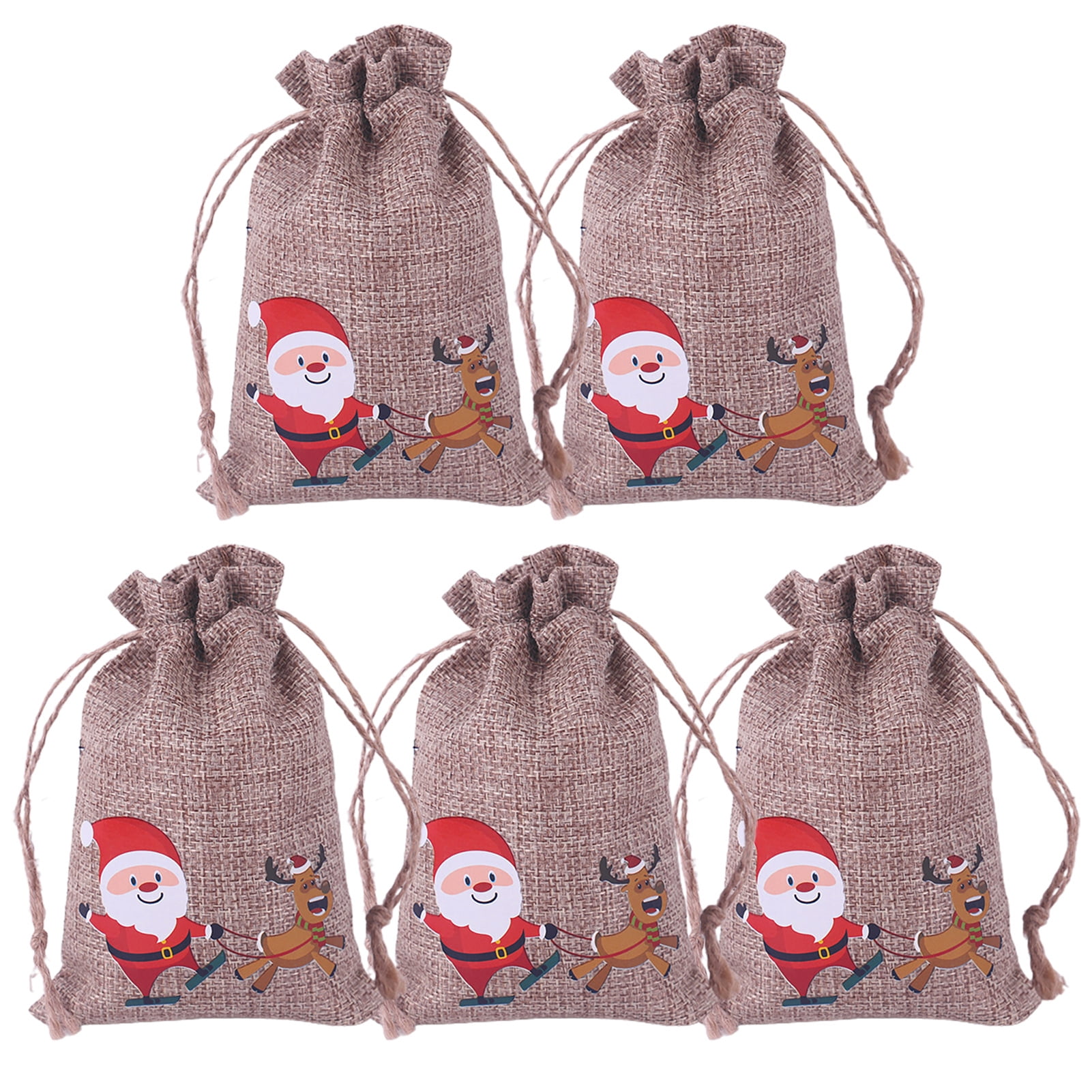 Chicmine 5Pcs/Set Goodies Bag Drawstring Dust Proof Imitation Linen ...